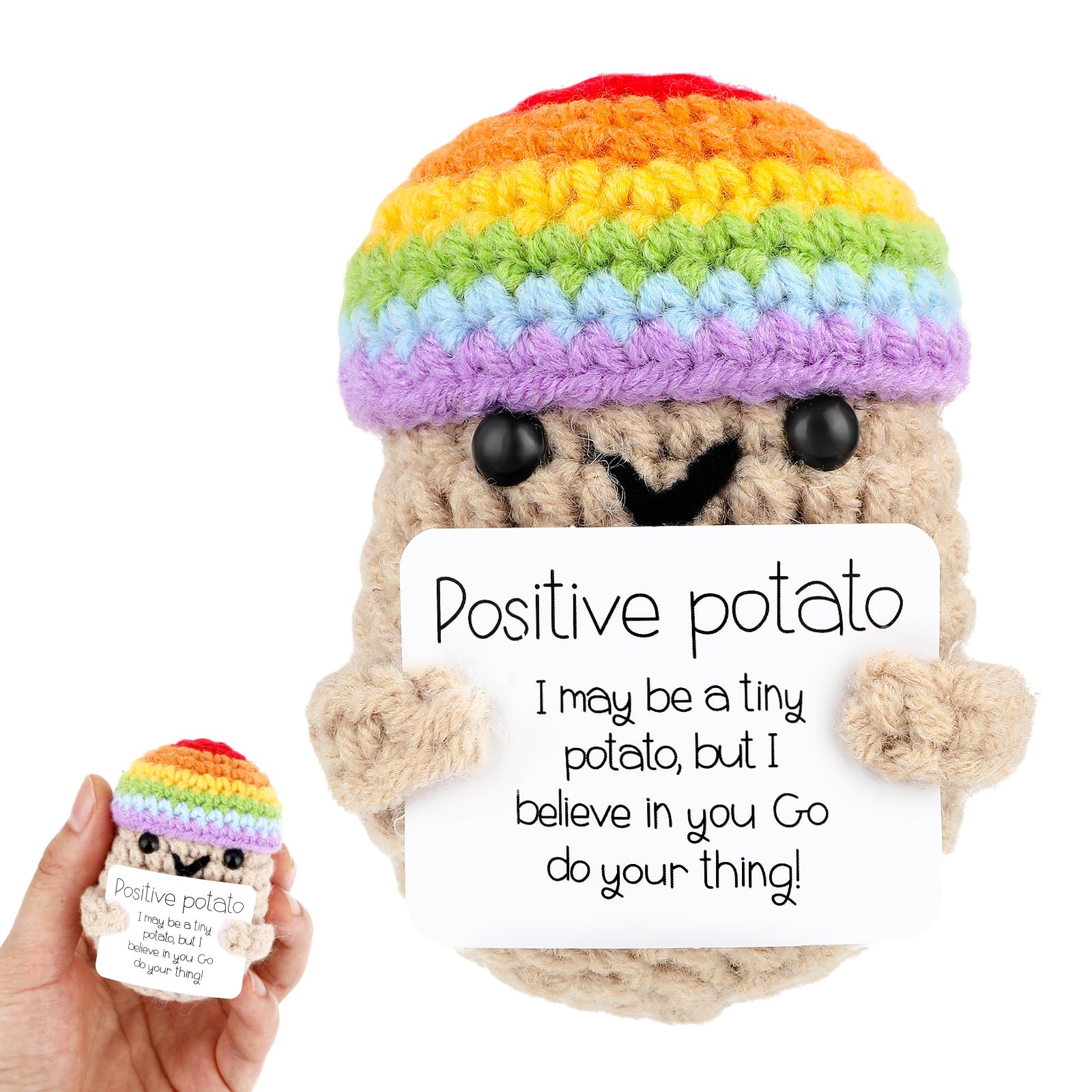 Amazon.com: Grevosea Mini Funny Positive Potato, 3 Inch Positive Potato ...