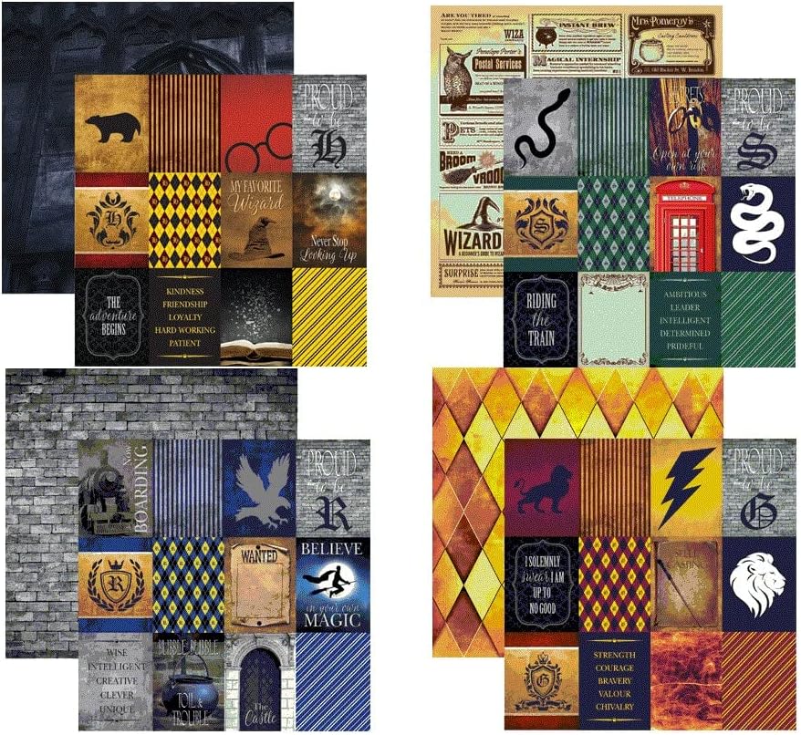 Amazon.com : Reminisce Wizard 102-12X12 Scrapbook Papers Set of 4 ...