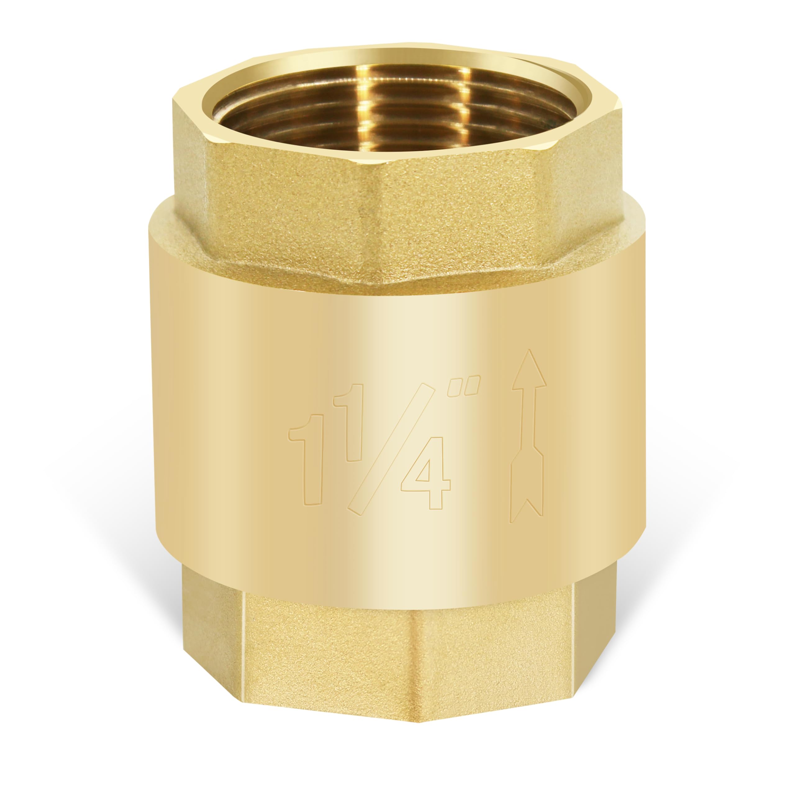 Snapklik.com : 1-1/4" NPT Brass Vertical Check Valve, NPT Thread ...