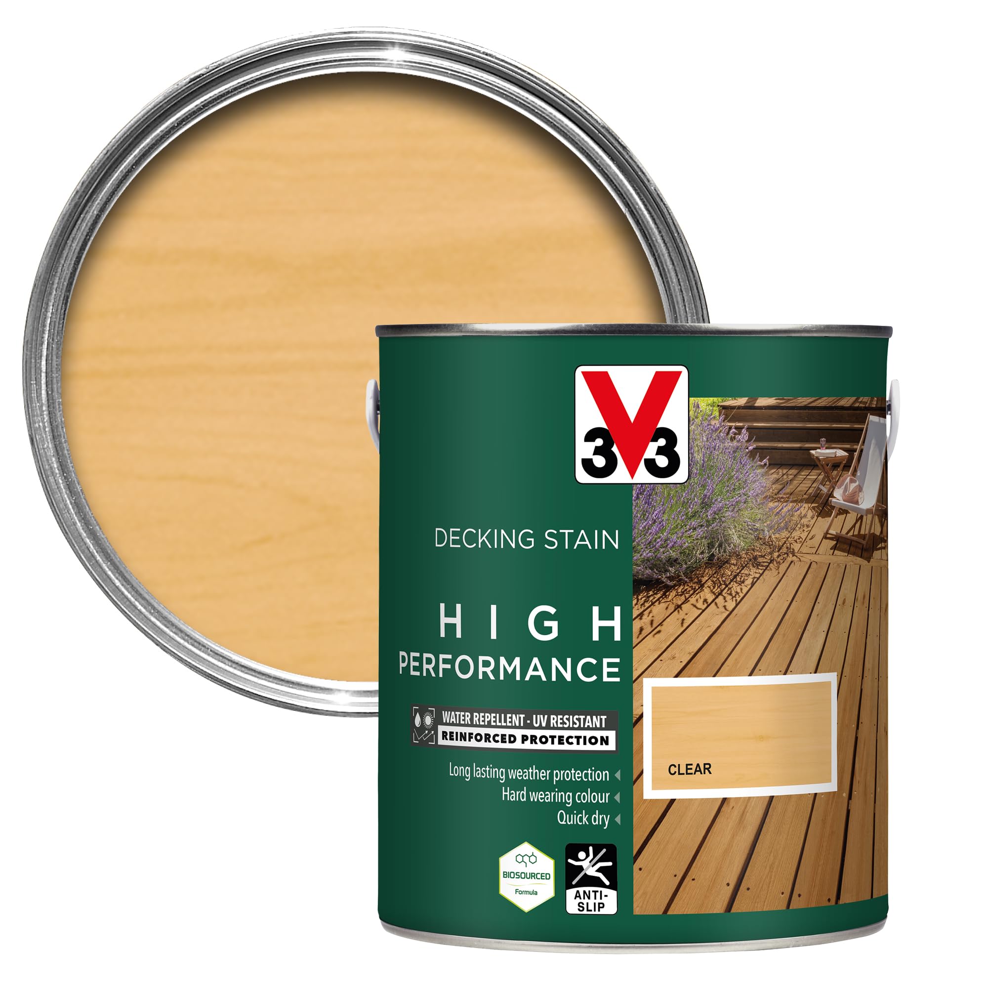 V33 High Performance Decking Stain Clear 2.5L | Biosourced Formula ...