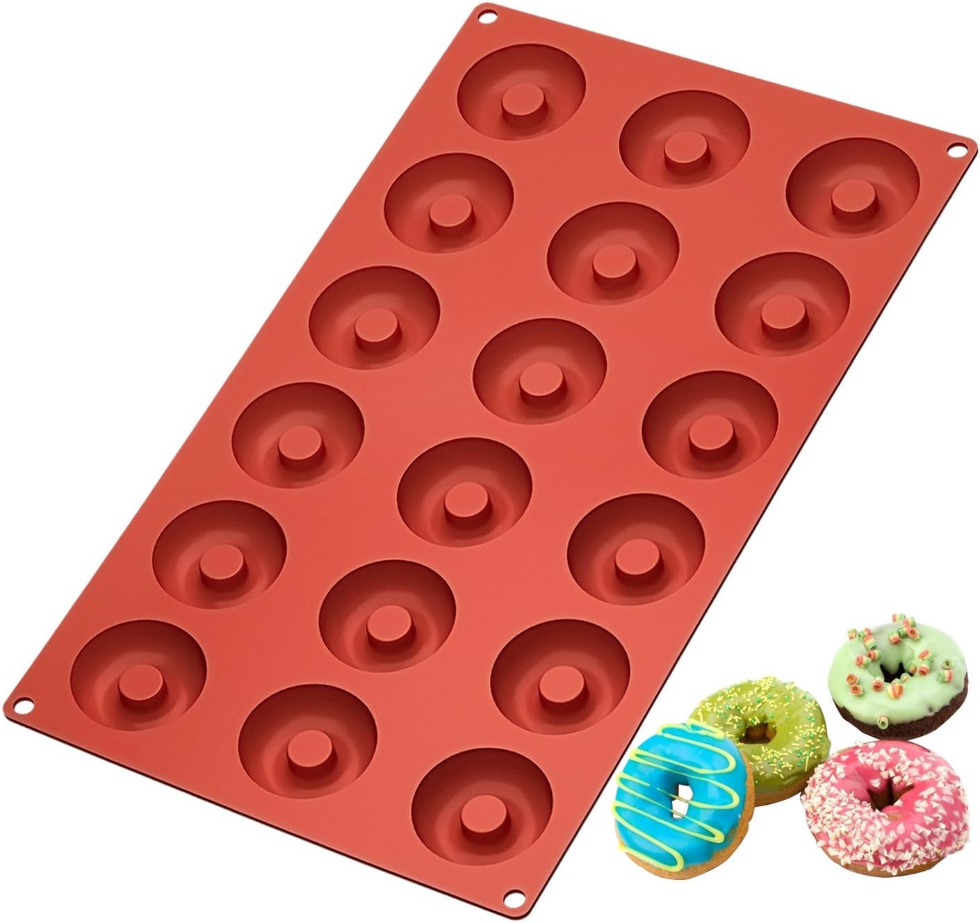 Amazon.com: 2pcs Silicone Mold for Mini Donut, 18 Cavities Donut Molds ...
