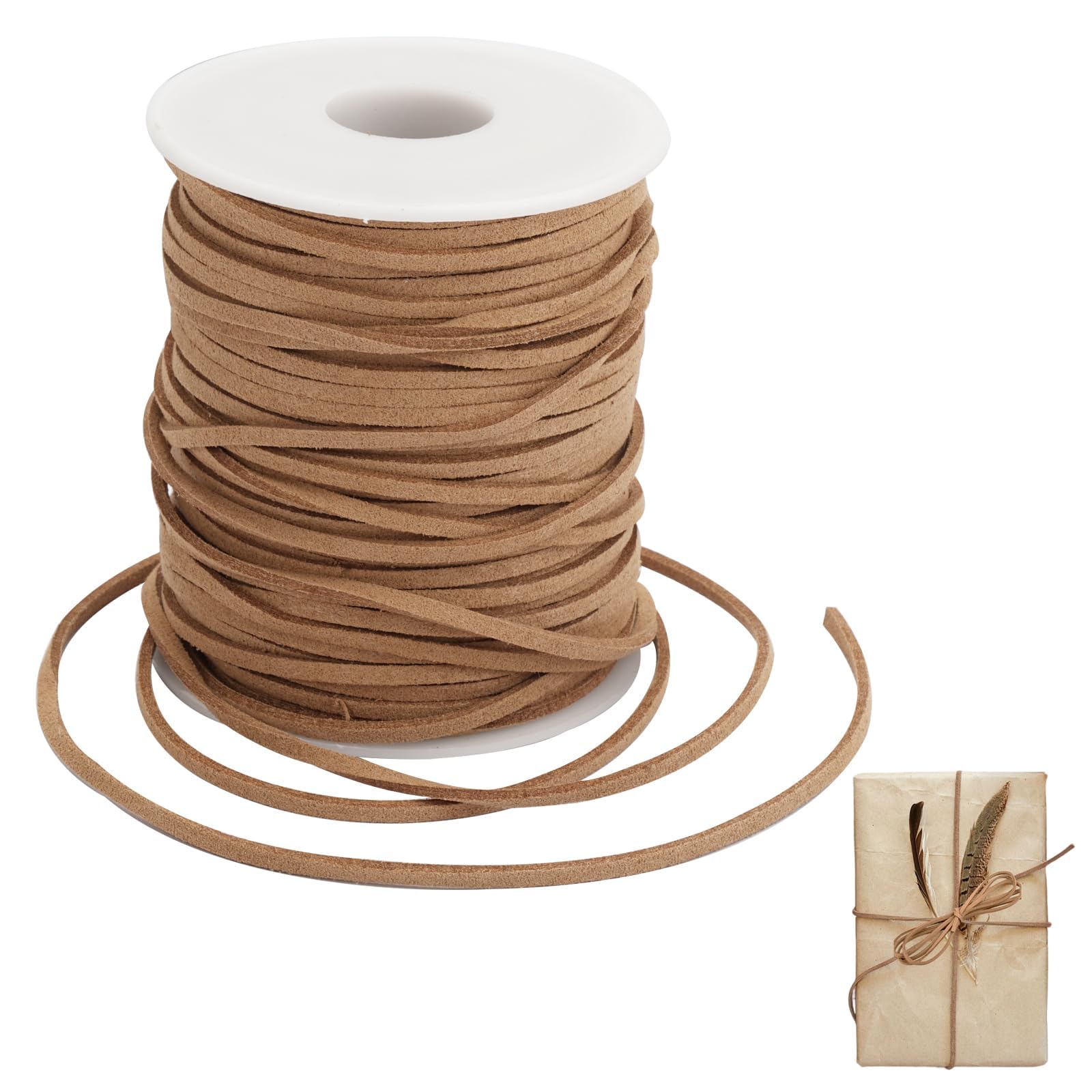 Rairsky Leather Cord Cowhide Leather Cord Leather String, 1 Roll ...