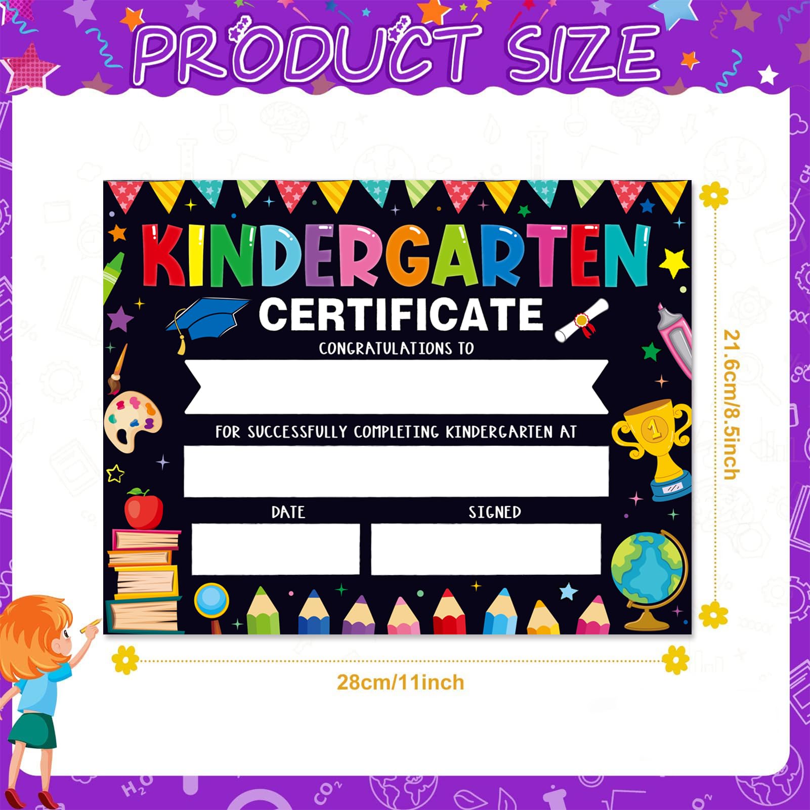 Snapklik.com : 30 Piece Kindergarten Certificate - Preschool Color ...