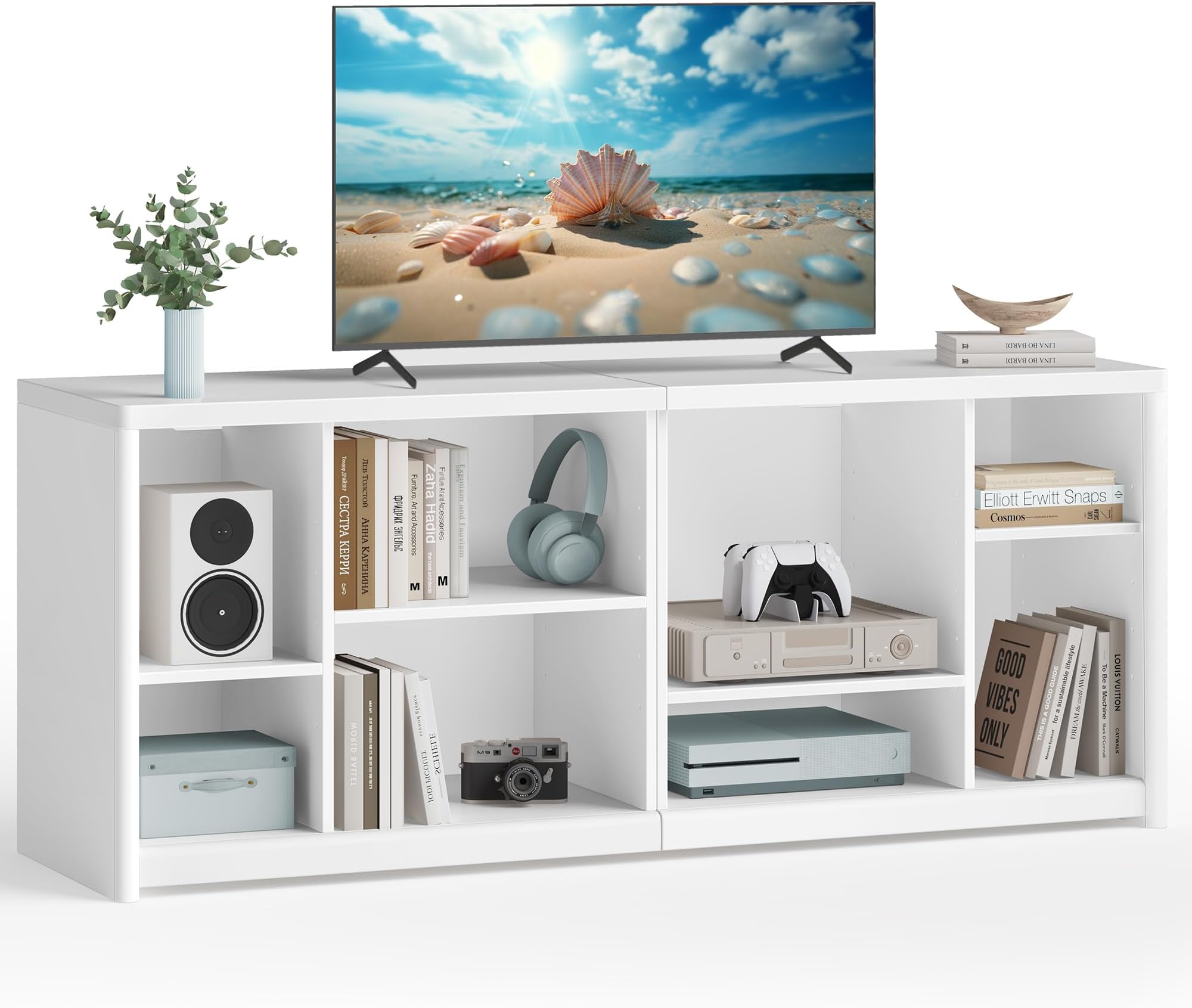 Amazon.com: WLIVE TV Stand for 55 Inch TVs, Entertainment Center with ...