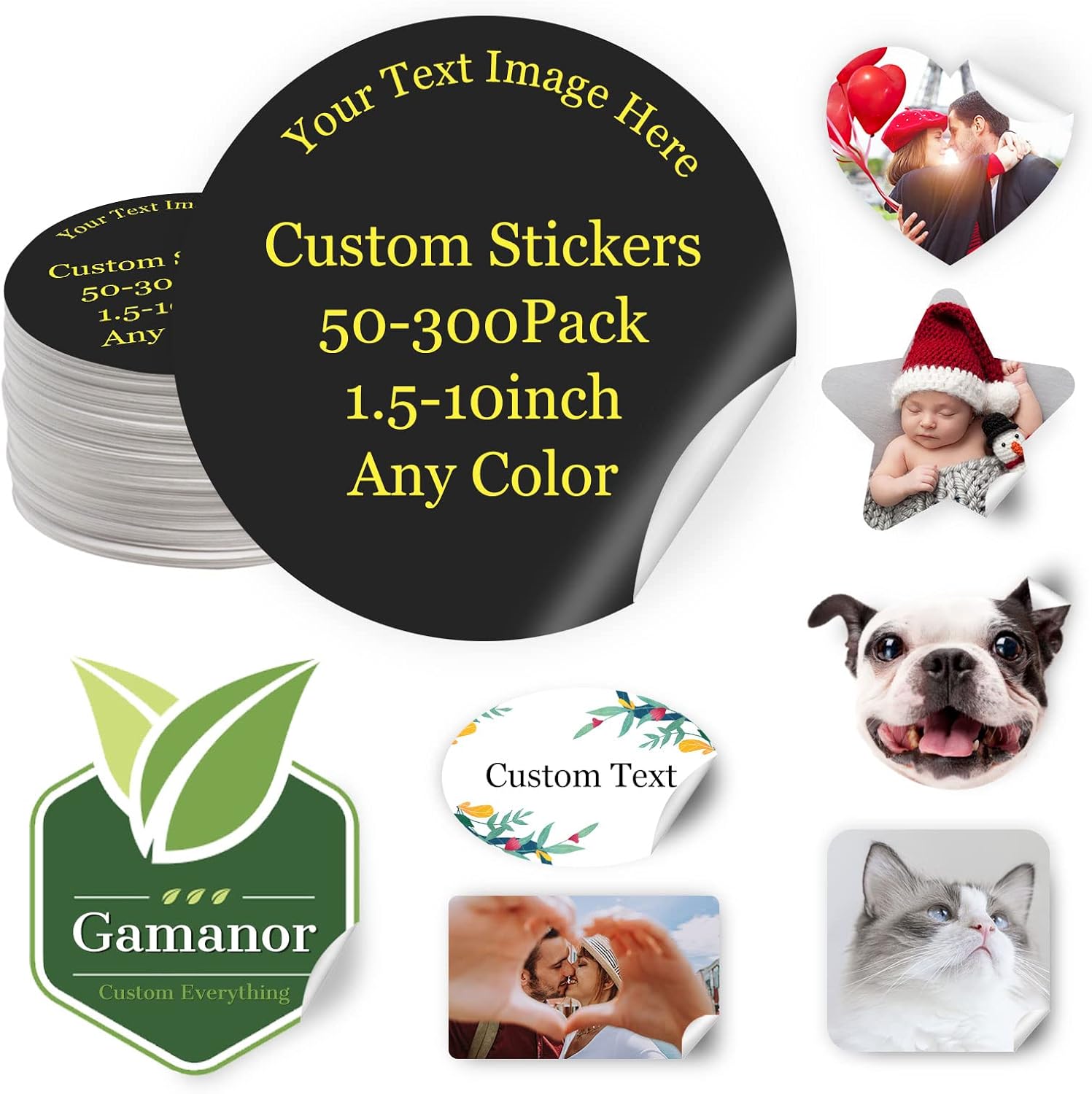Amazon.com : 100 Pack Custom Stickers for Business Logo Personalized ...