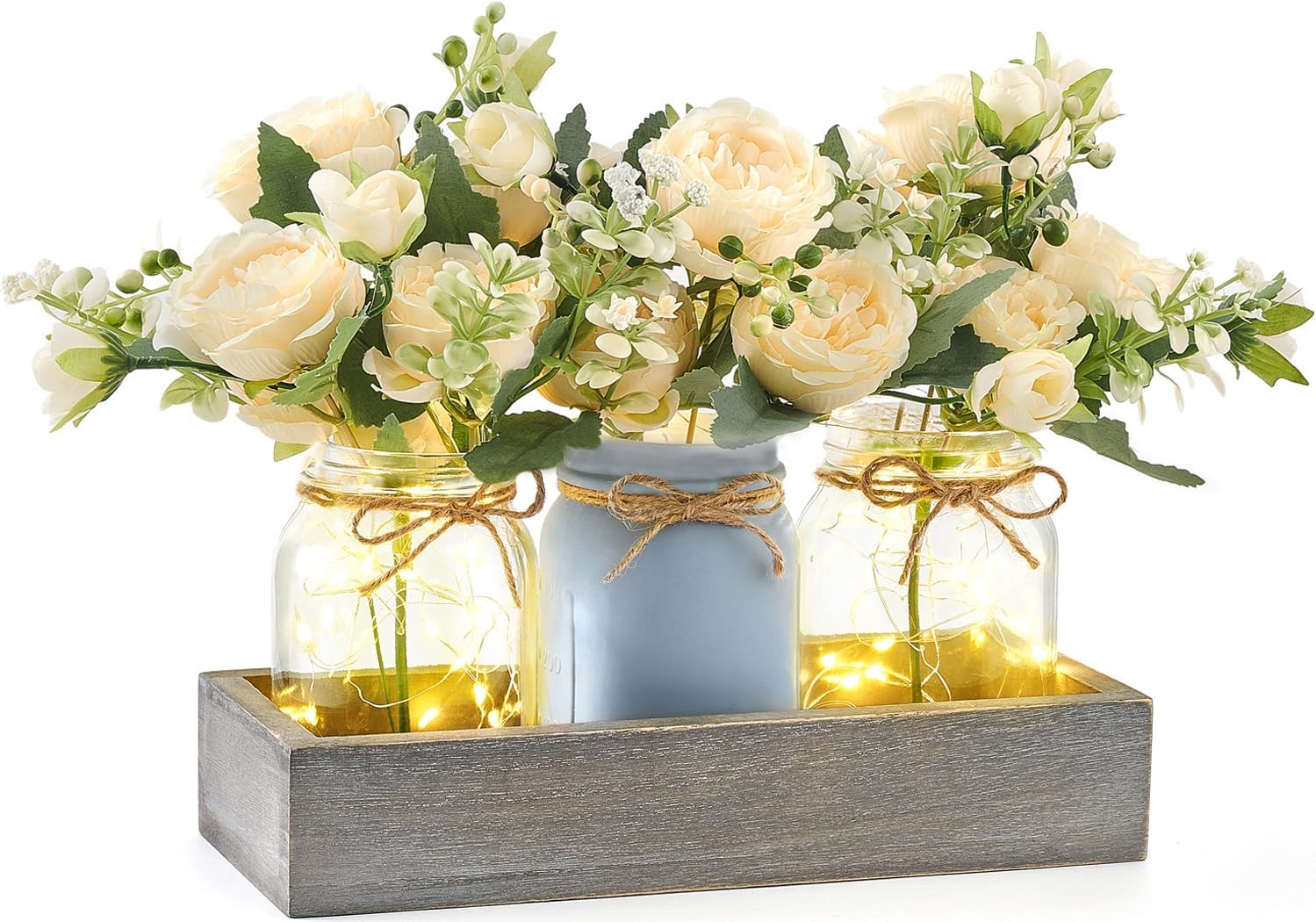 Amazon.com: GBtroo Farmhouse Mason Jar Centerpiece - Versatile Home ...