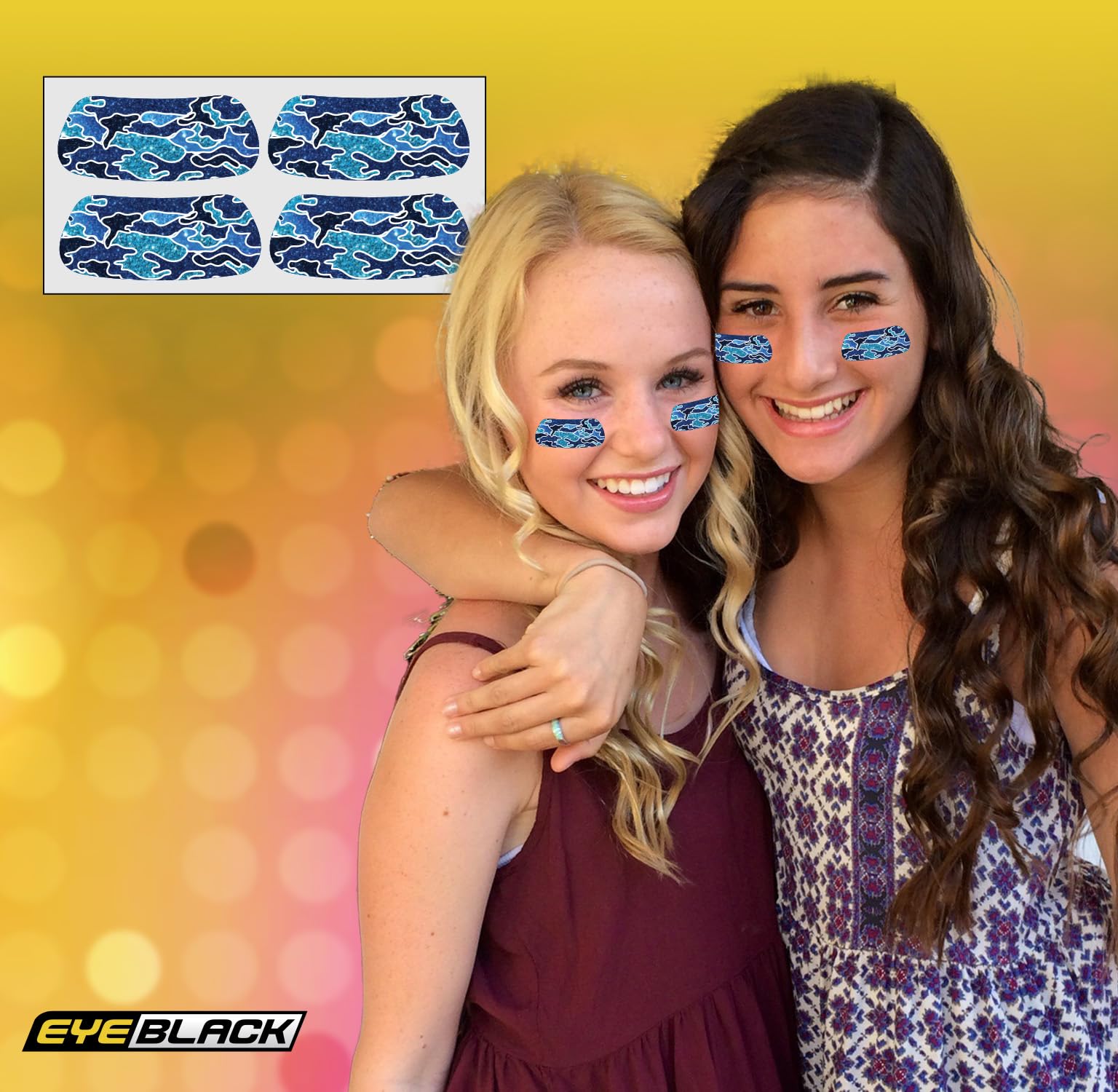 Snapklik.com : EyeBlack Glitter Blue Camo Face Stickers - 8 Classic ...