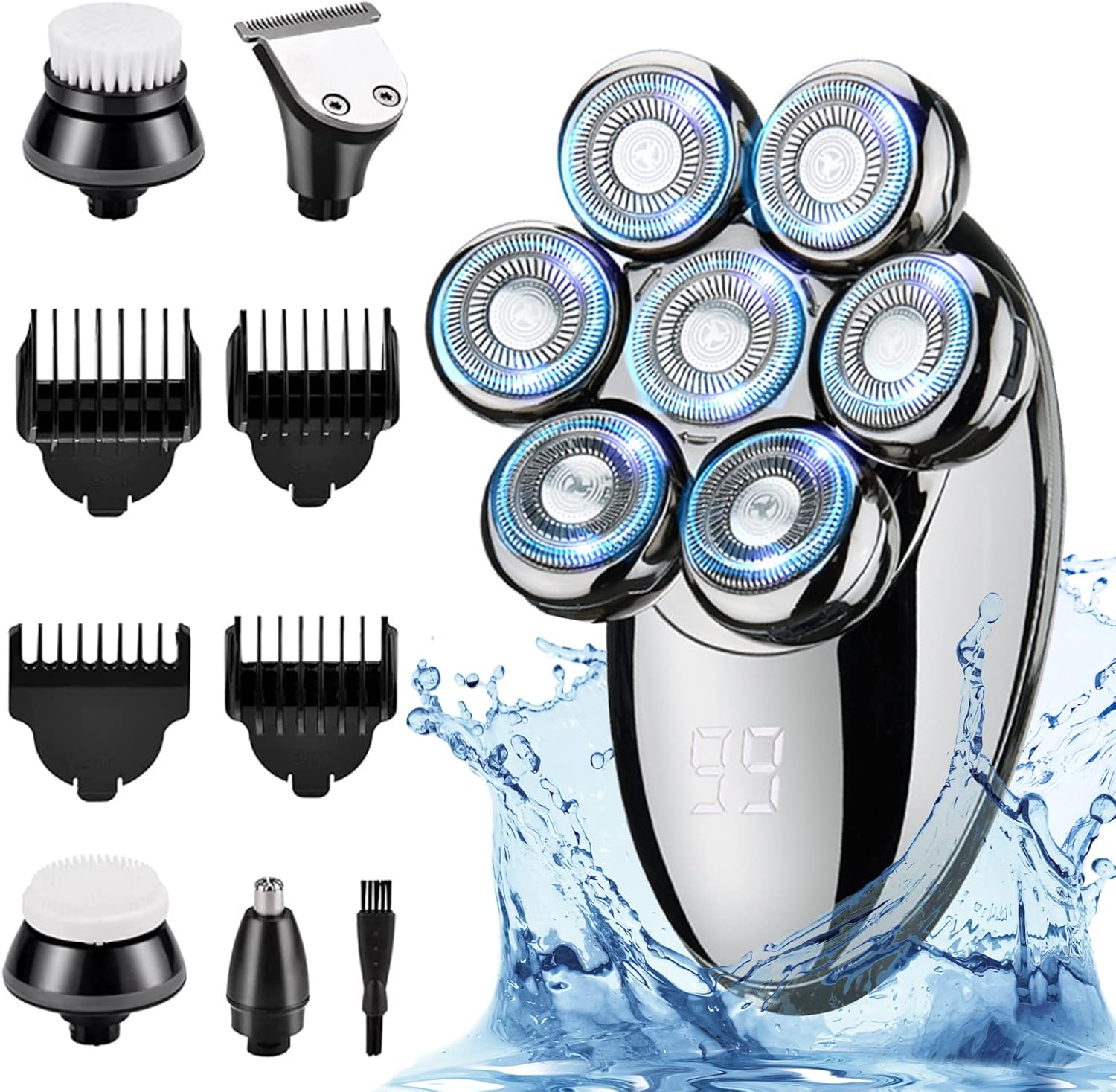 7D Bald Head Shavers for Men, EYEPICK 6 in 1 Wet and Dry Electric Razor ...