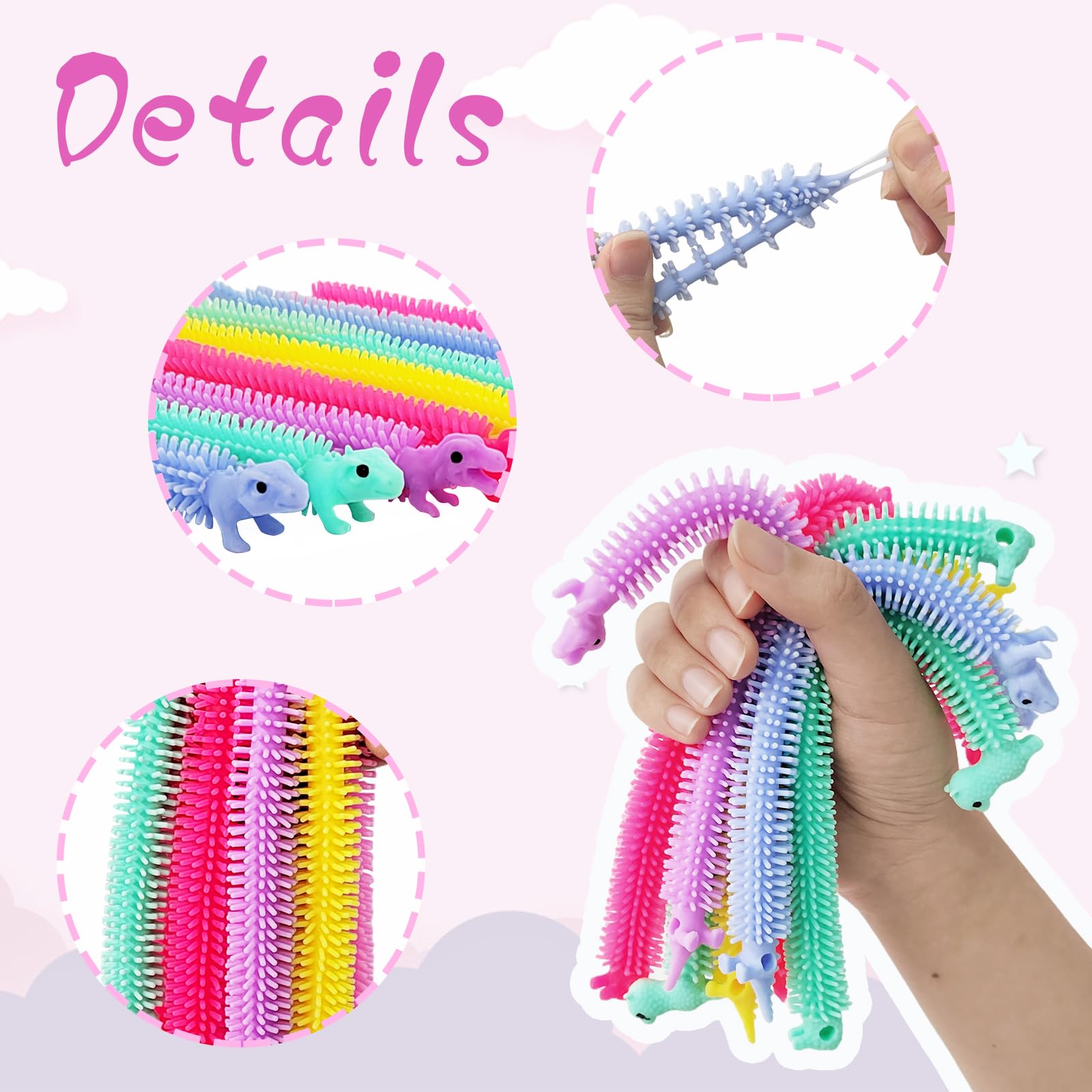 Pop Tubes 50 PCS Stretchy Fidget Toy,Sensory Fidget Stretch Toys ...