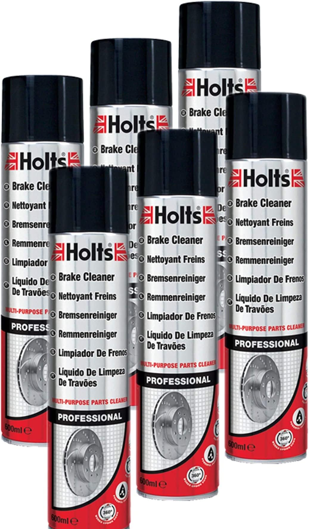 Set of 6 Holts Professional Brake Cleaner (600 ml) : Amazon.co.uk ...