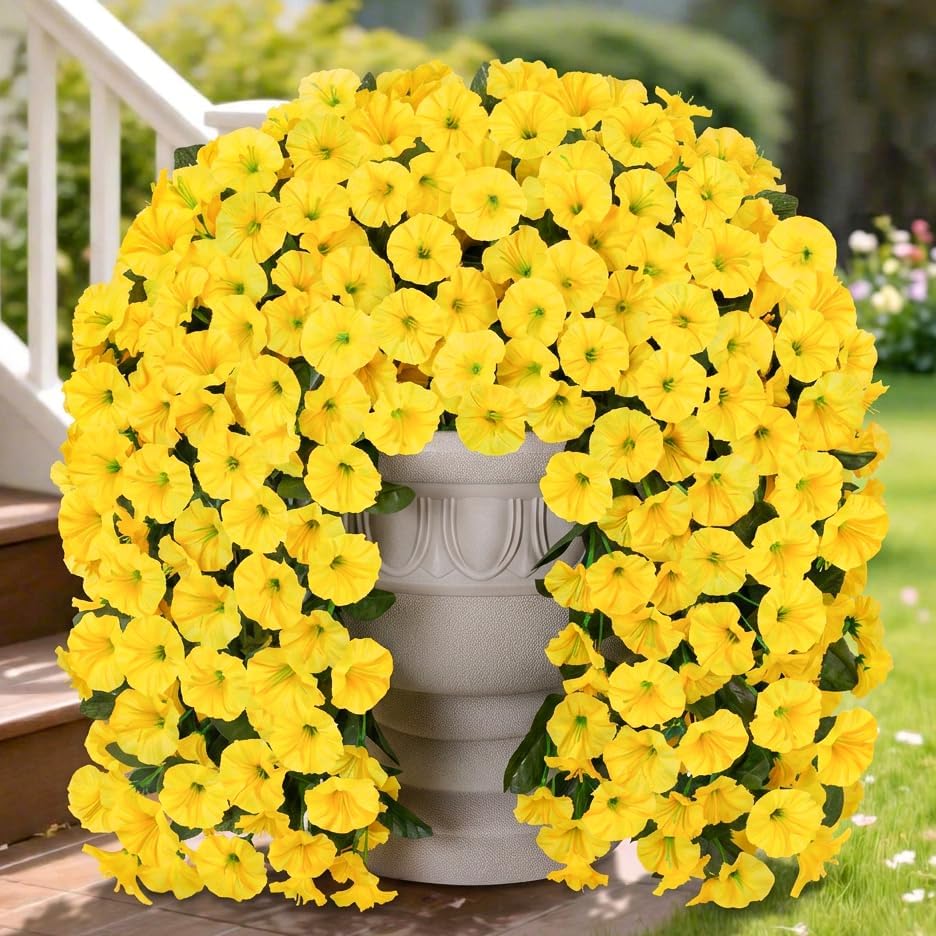 Amazon.com: HyeFlora Artificial Fake Hanging Flowers Plants for Outdoor ...