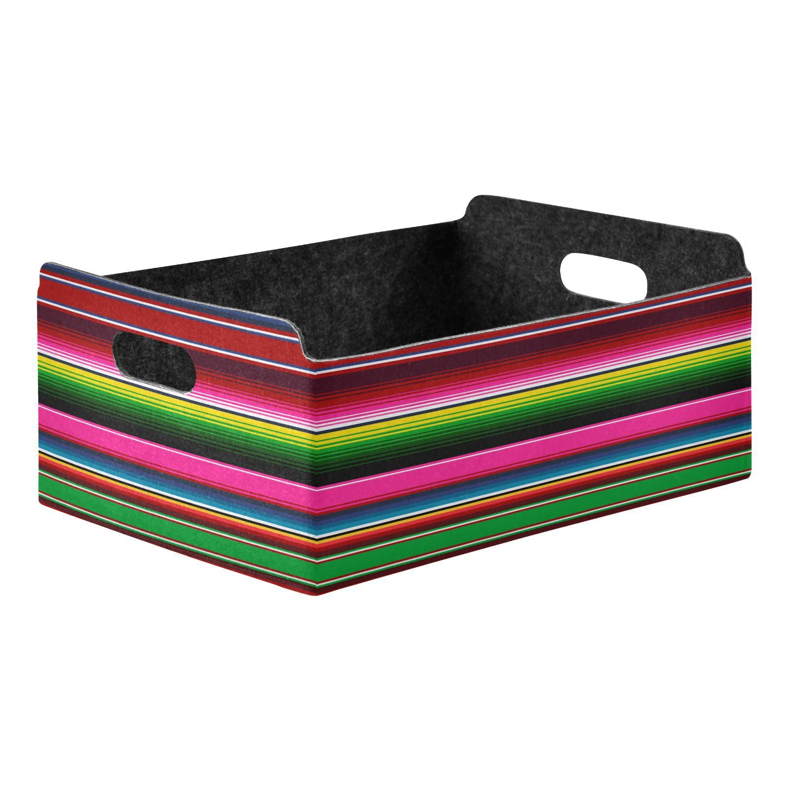 Amazon.com: Kigai Mexican Serape Colorful Stripes Storage Basket ...