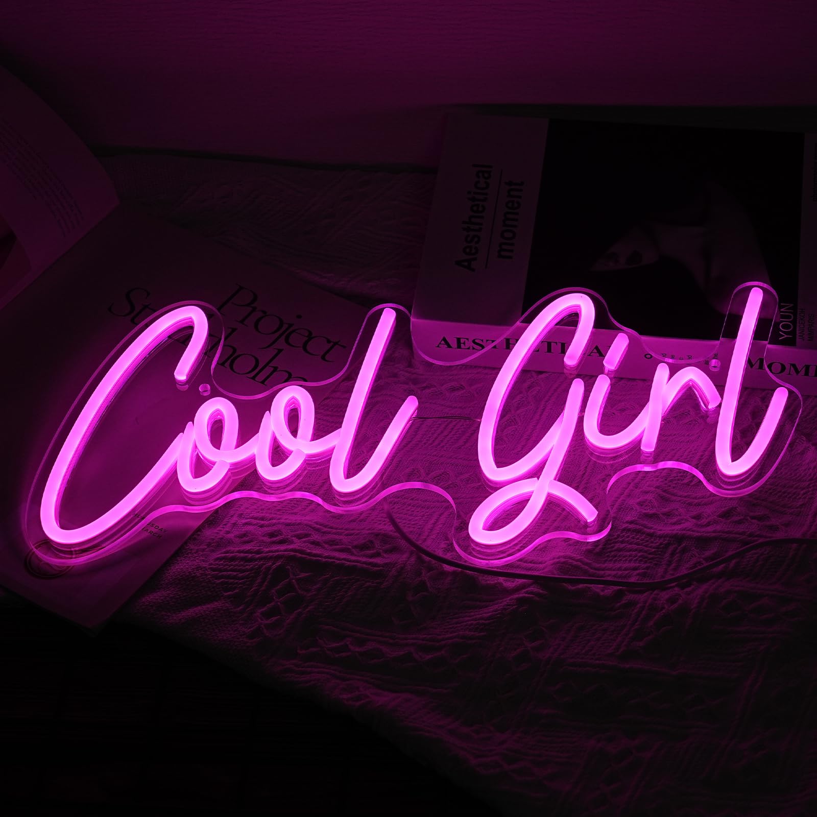 Snapklik.com : Cool Girl Neon Sign Pink Letter LED Neon Lights For Home ...