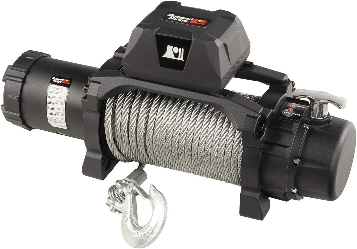 Amazon.com: Rugged Ridge | Trekker Winch, 12,500 LBS, Cable, IP68 ...