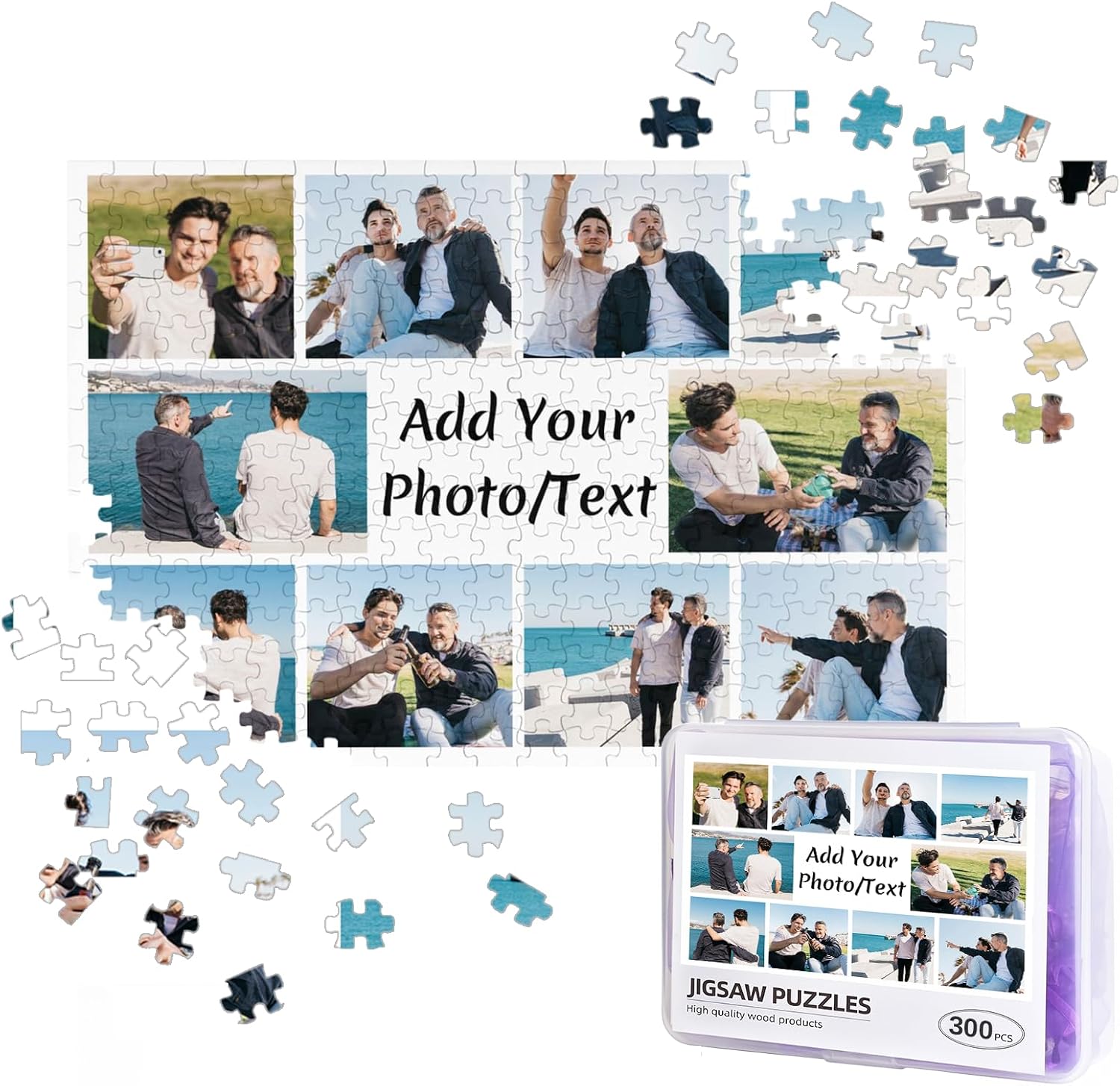 Amazon.com: Personalized Wooden Photo Puzzle, Custom Jigsaw Puzzles ...