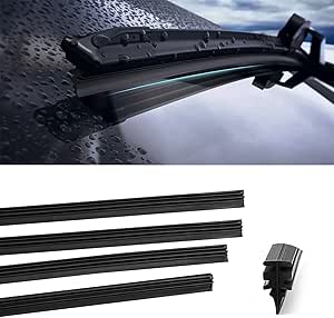 Amazon.com: RGOAANC 4PCS Wiper Blade Refill, Automotive Replacement Windshield Wiper Blade ...