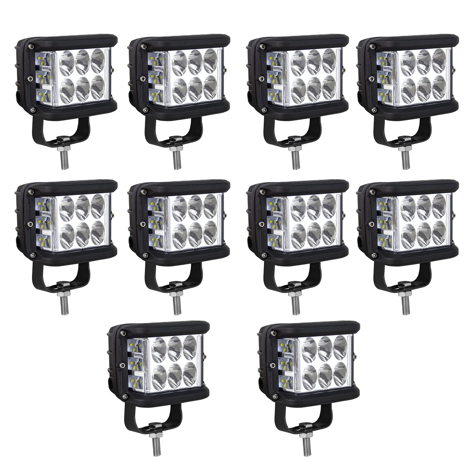 Picaa 10pcs 60w 4 Inch Led Work Light Square Combo | Desertcart South ...