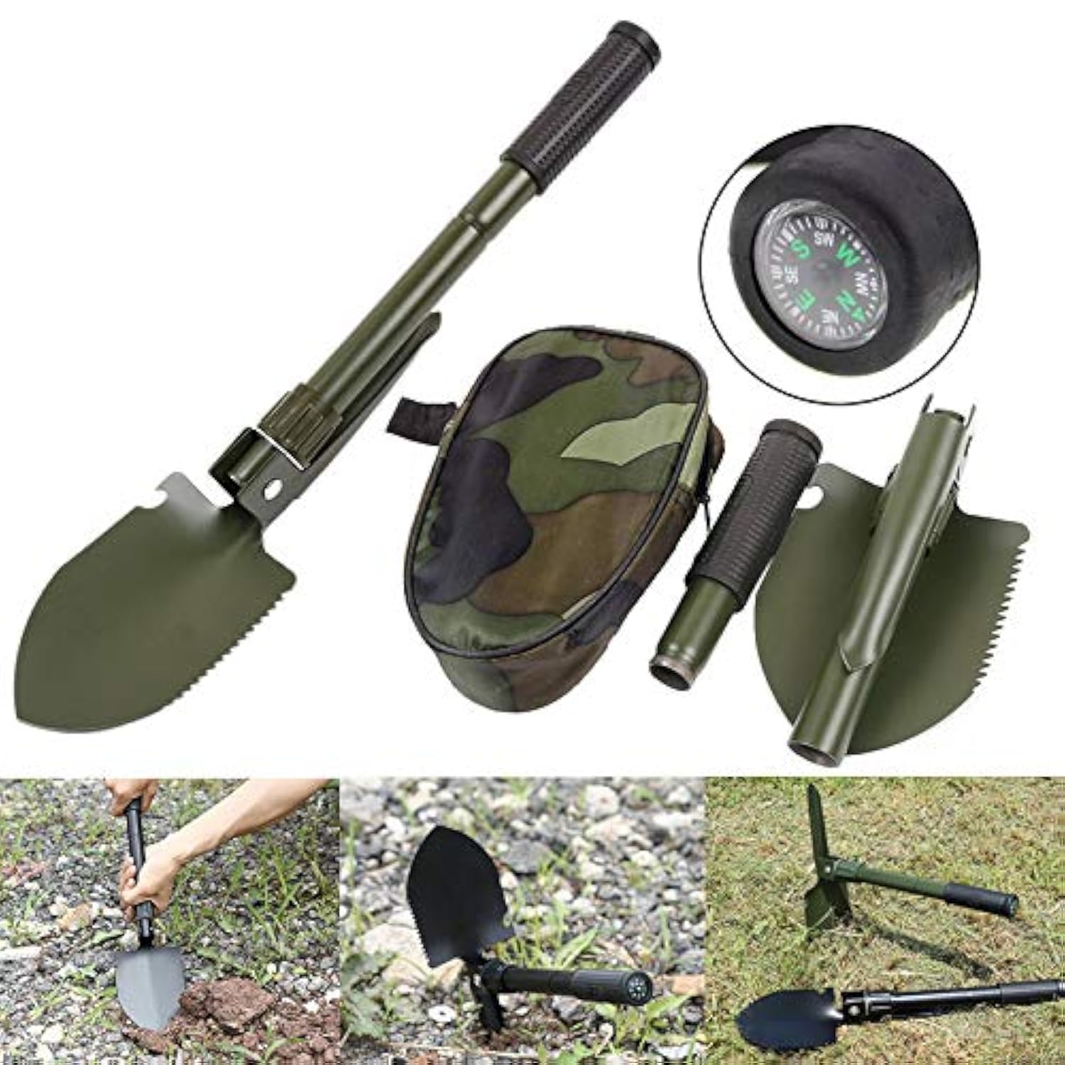 Snapklik.com : Hovico Military Portable Folding Shovel And Pickax ...
