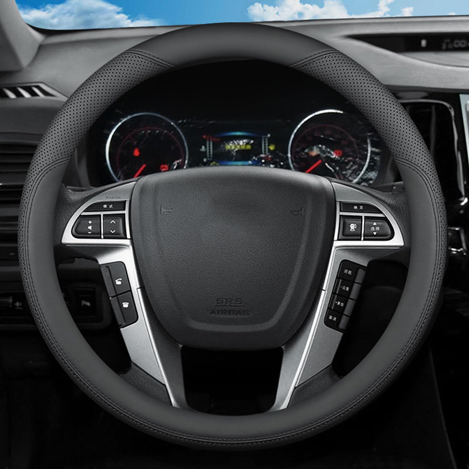 Amazon.com: SZYUCHEN Car Steering Wheel Cover for Dodge Ram 1500 2500 ...