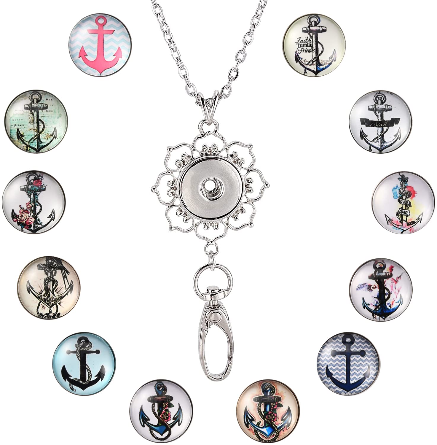 Amazon.com : SUNNYCLUE 1 Box 12 Styles Navigation Anchor Snap Button ...