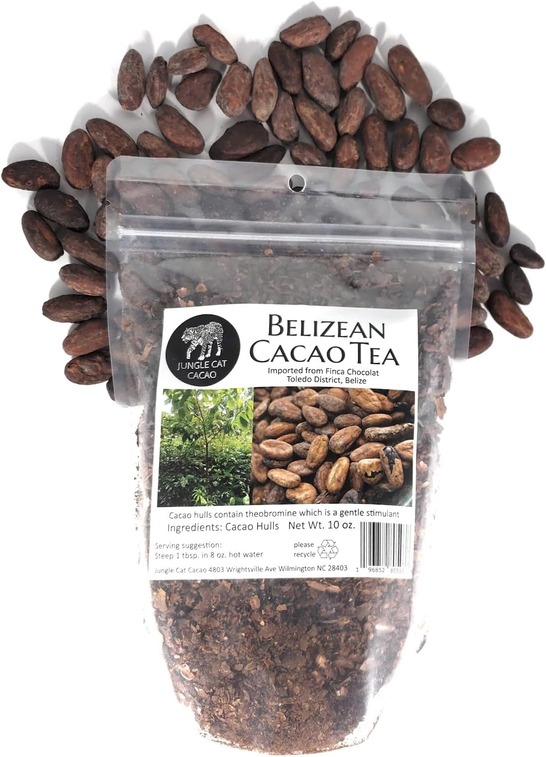 Amazon.com : Jungle Cat Cacao Belizean Cacao Tea 10oz | Cacao Superfood ...