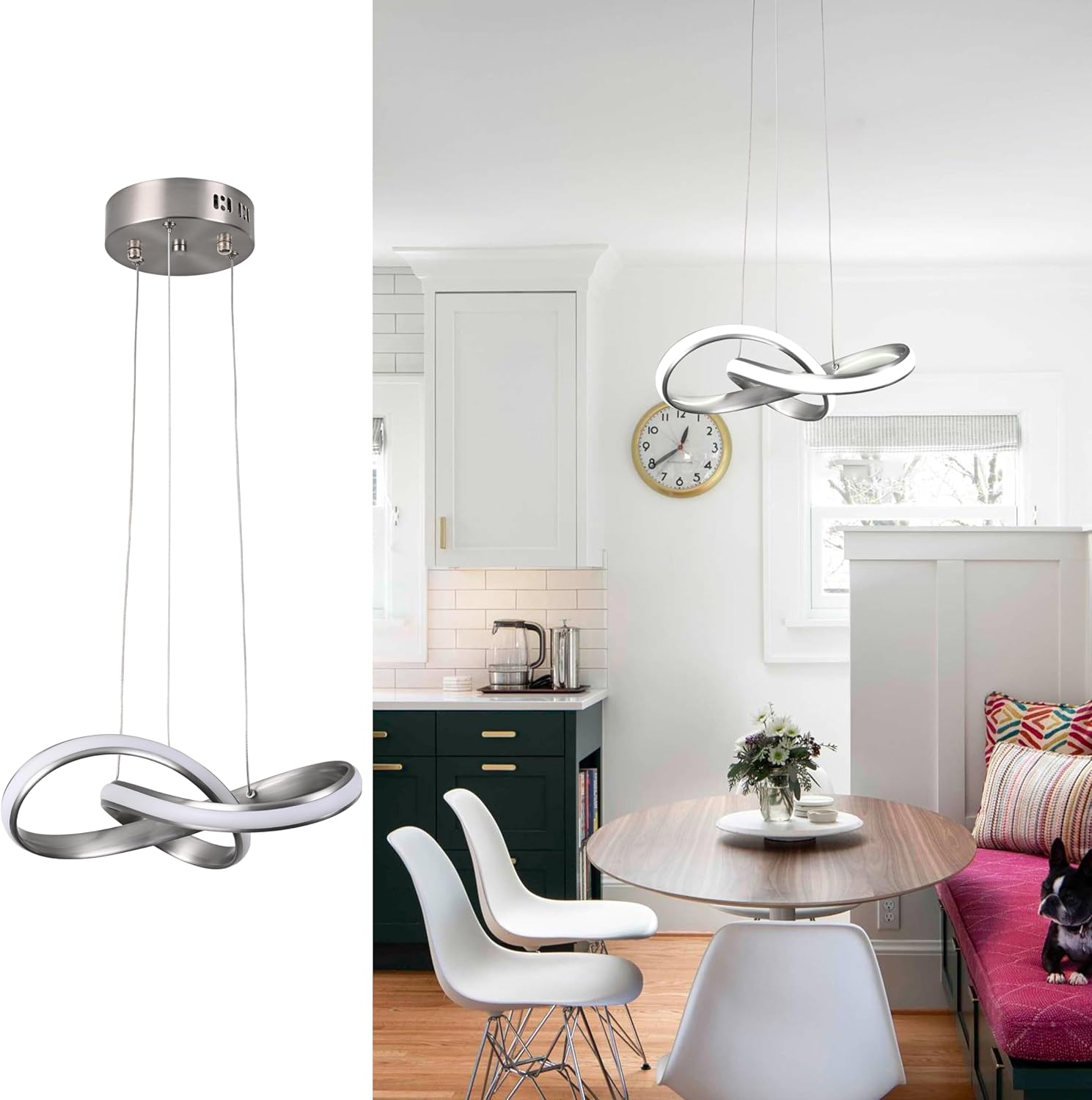 Mccokaige Modern LED Pendant Light Fixture Contemporary Round Ring ...