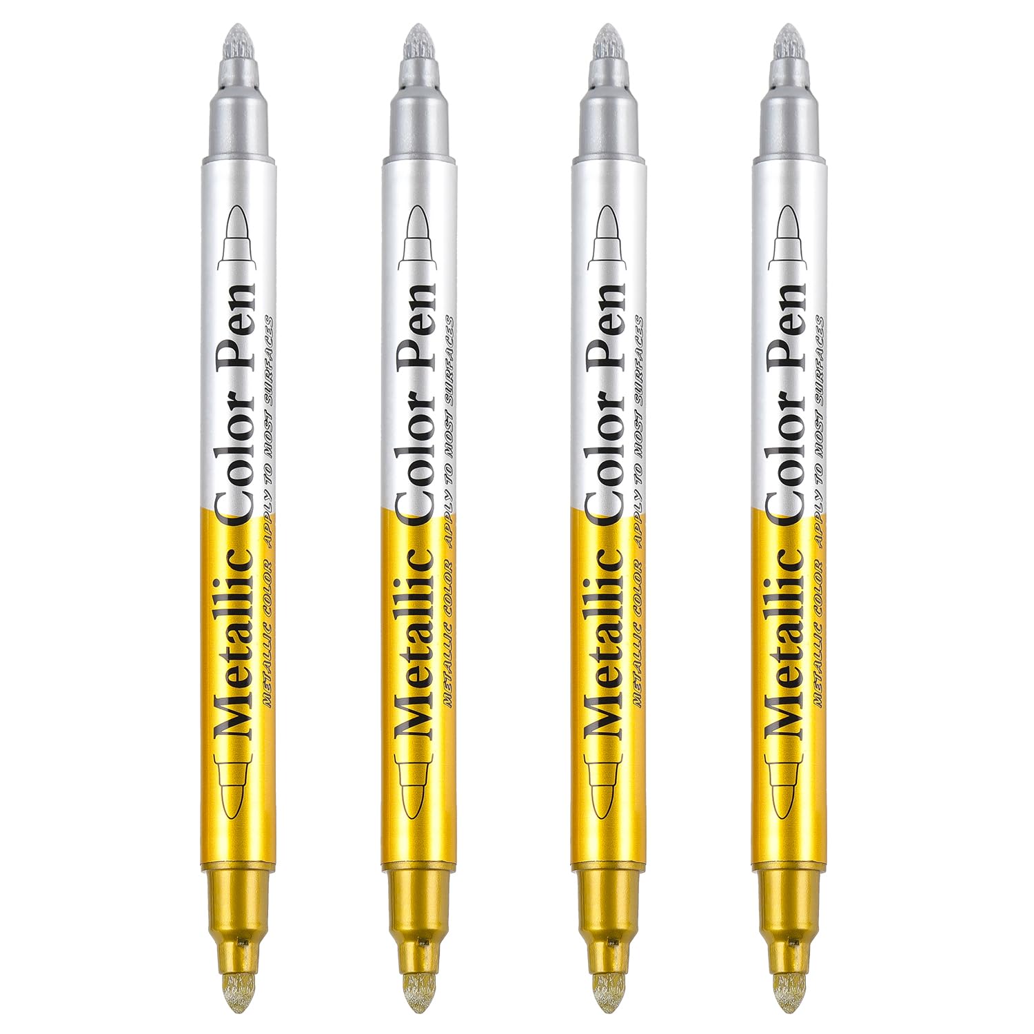 Snapklik.com : Metallic Marker Pens Dual Tip, Permanent Metallic Silver ...