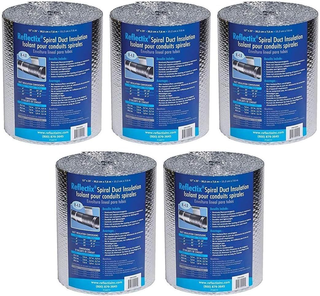 Amazon.com: Reflectix DW1202504 Spiral Duct Wrap, Silver (Five Pack ...