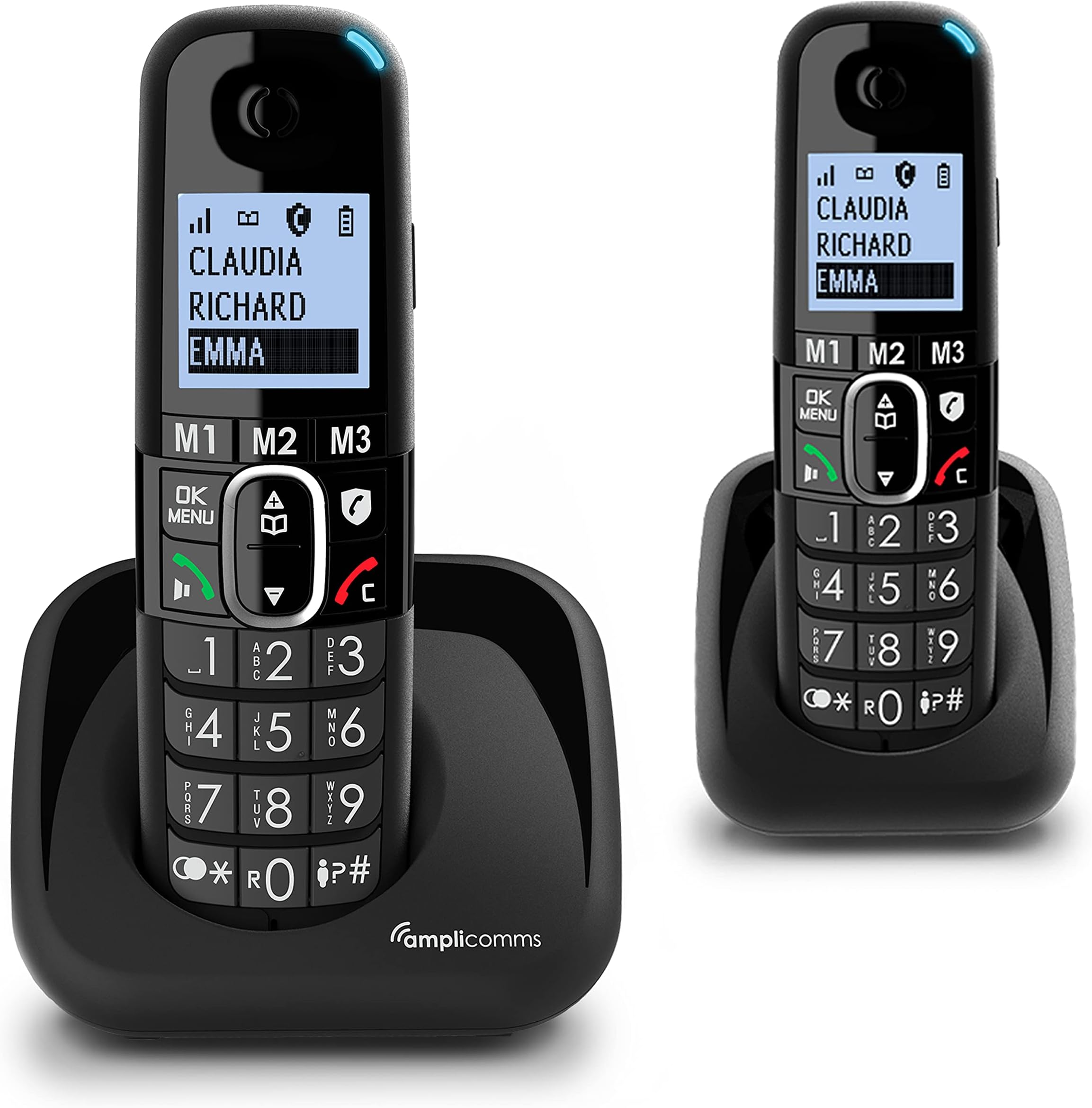 Gigaset E290A DUO - 2 Schnurlose Senioren DECT-Telefone mit Anrufbeantworter - große Tasten ...