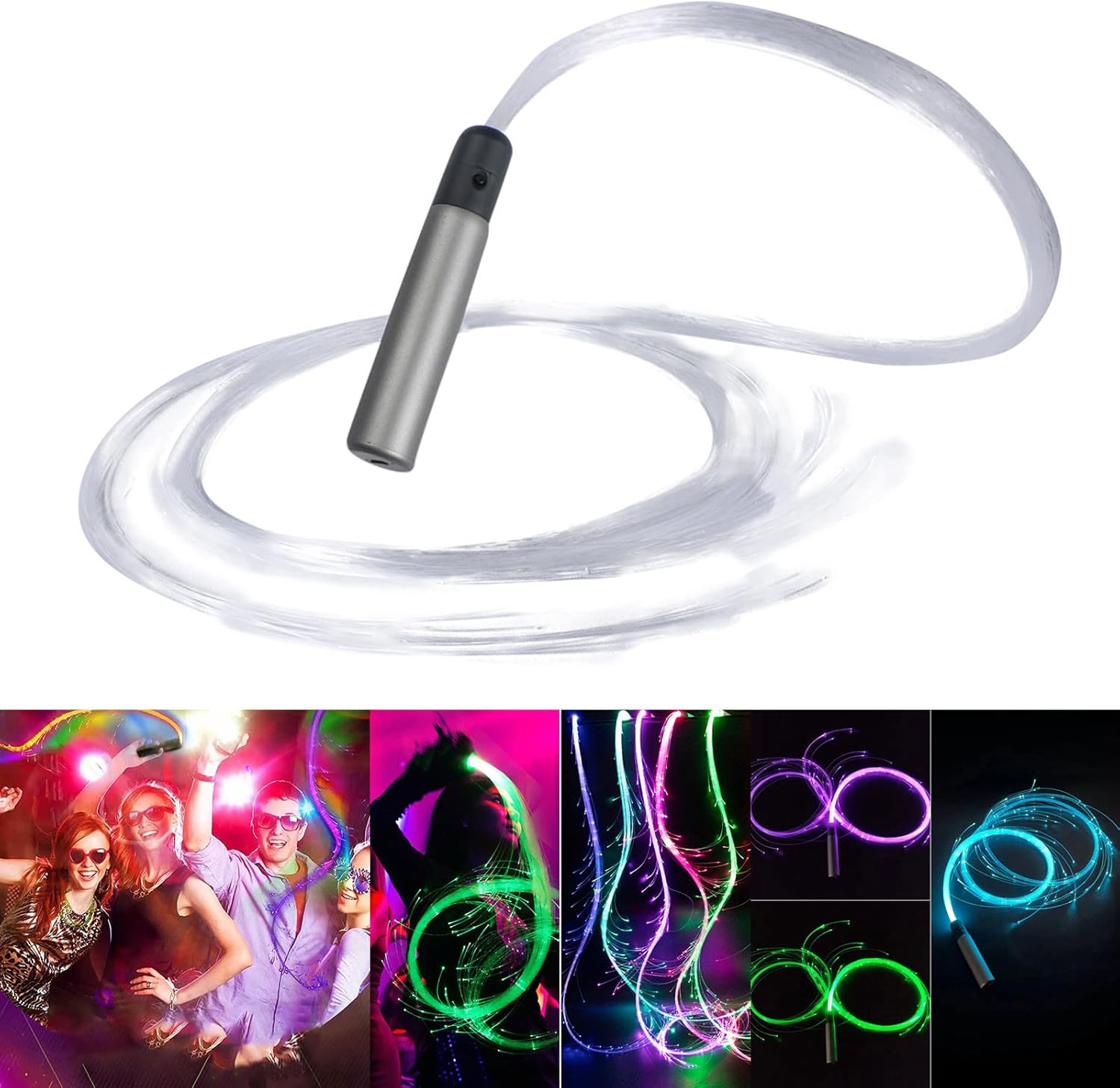 Amazon.com: LED Fiber Optic Whip,360° Swivel Pixel Rave Whip Toy ...