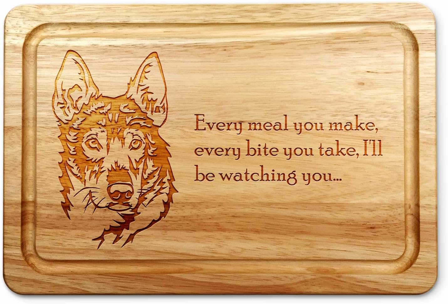Hardwood Chopping Board with Siberian Husky Dog Design - 30x20 cm ...