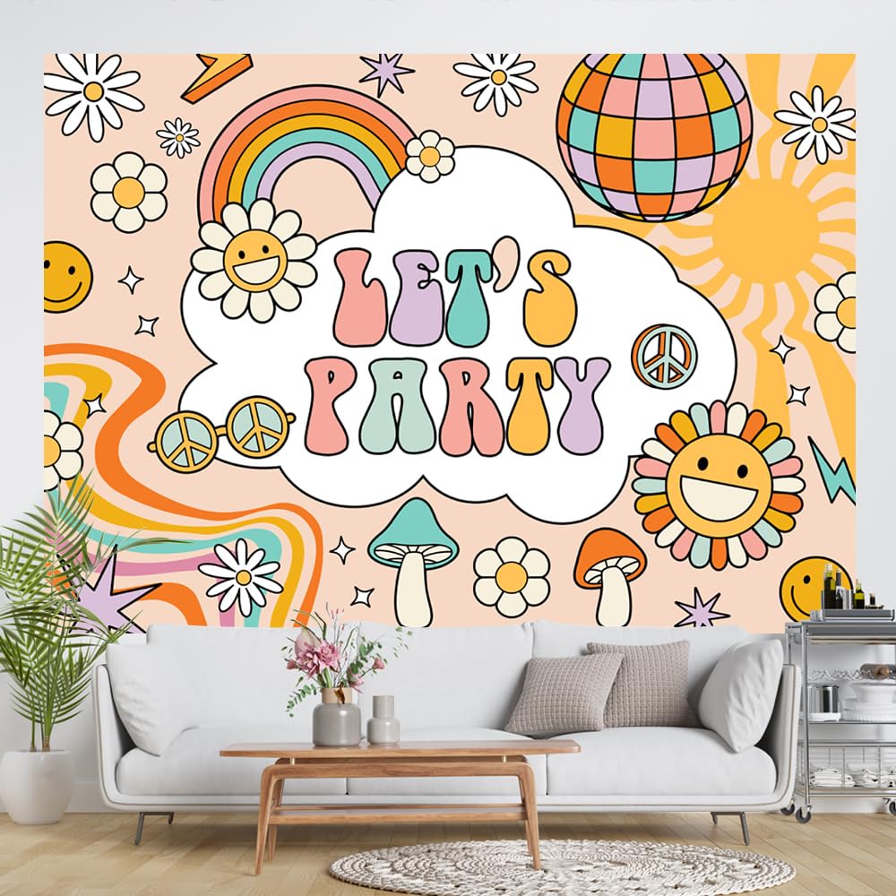 Retro Flowers And Rainbows Backgrounds
