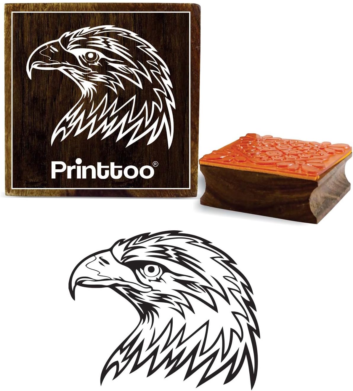 Amazon.com: Bald Eagle Rubber Stamp, 3/5 Inch Small Mini Stamp for ...