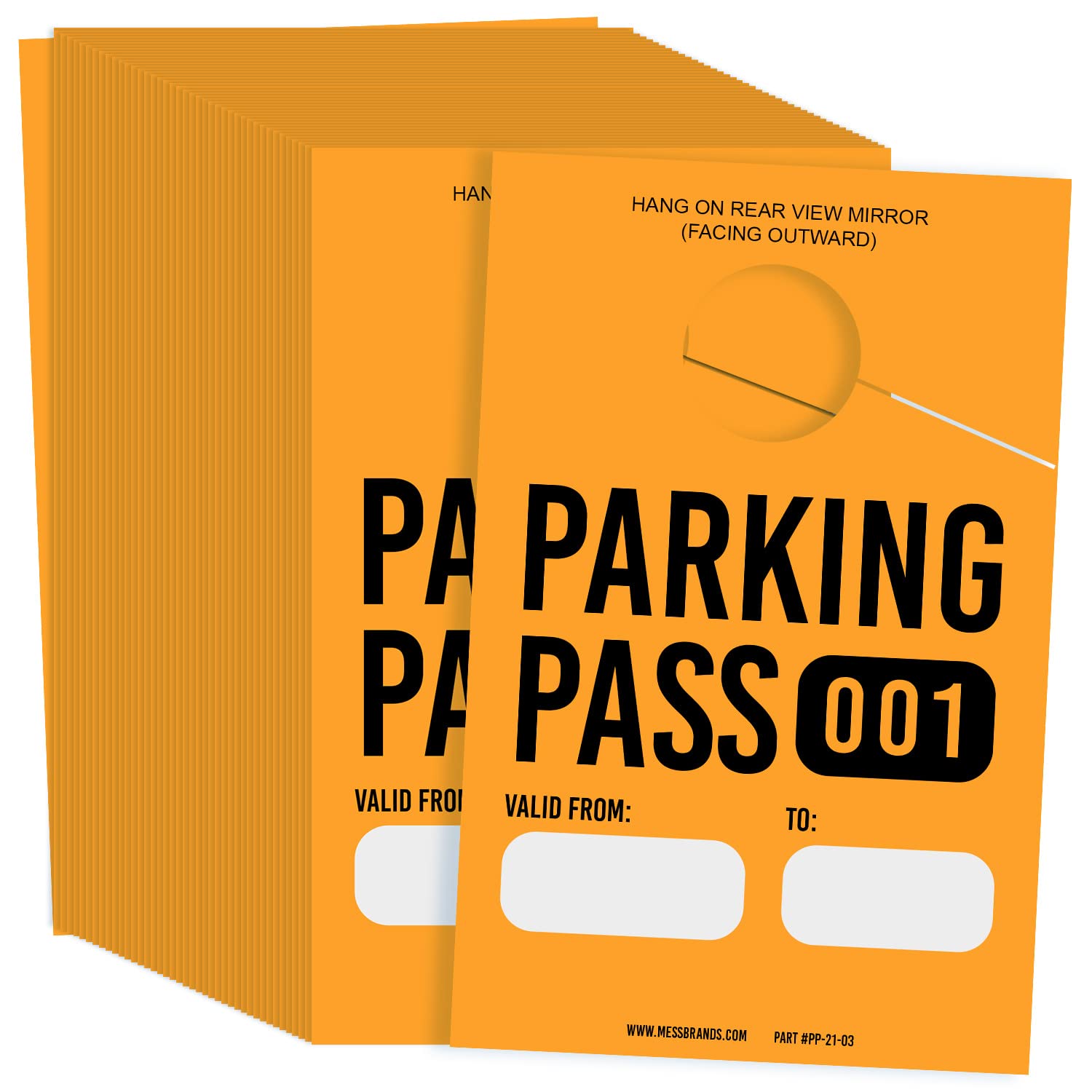 MESS Parking Permit Hang Tag (001-500 Numbered) Parking Pass Hangtags ...