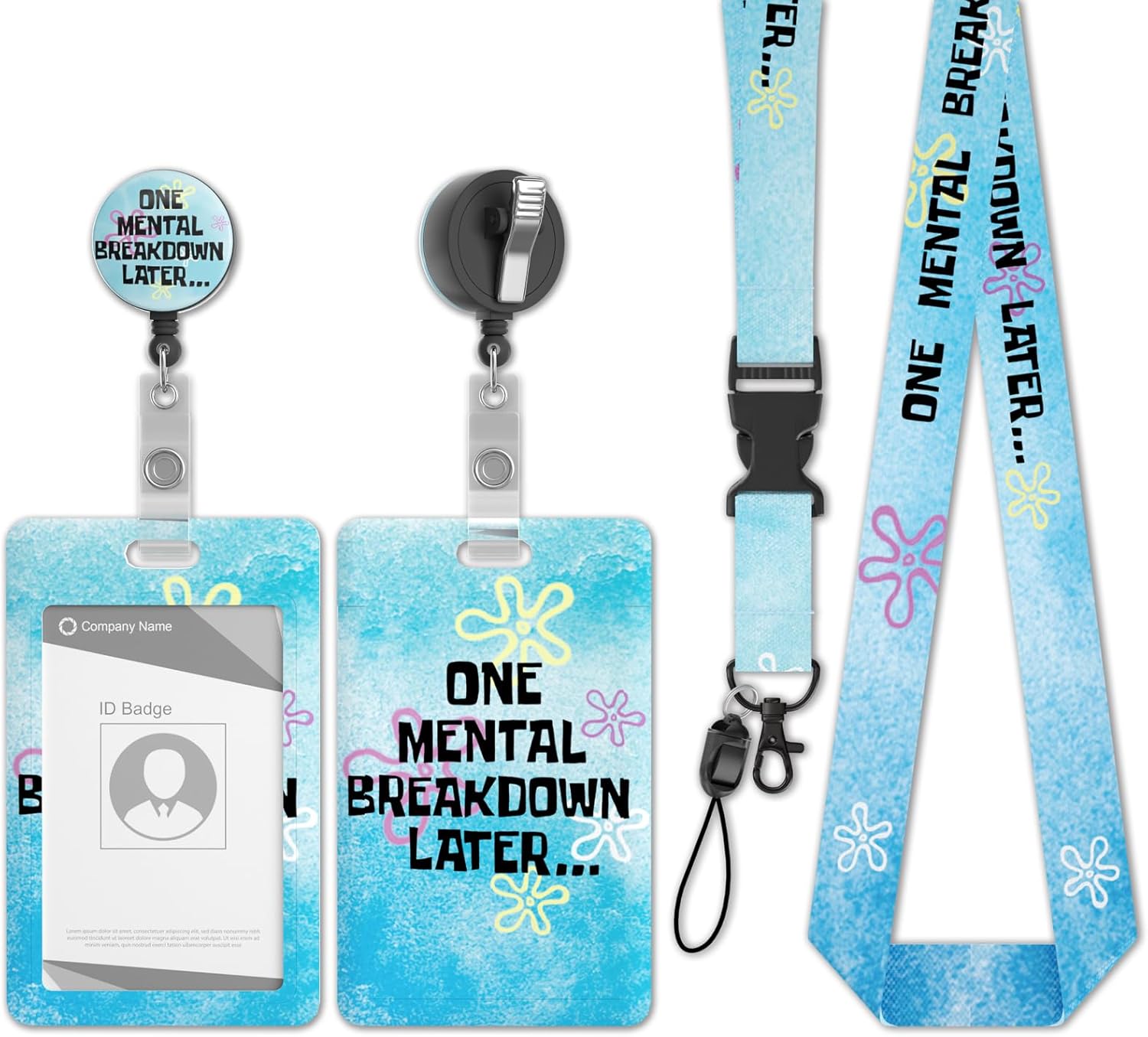 Amazon.com : PastelMoon 3PCS Funny ID Badge Holder with Lanyard & Badge ...