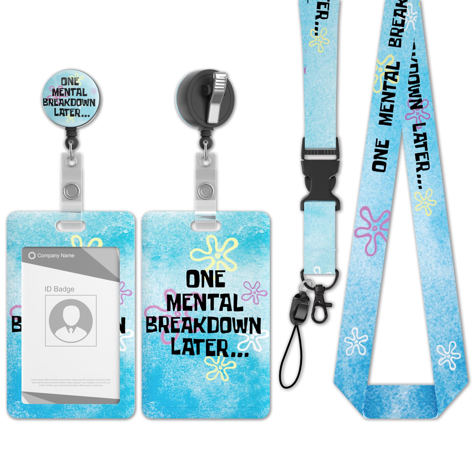Amazon.com : PastelMoon 3PCS Funny ID Badge Holder with Lanyard & Badge ...