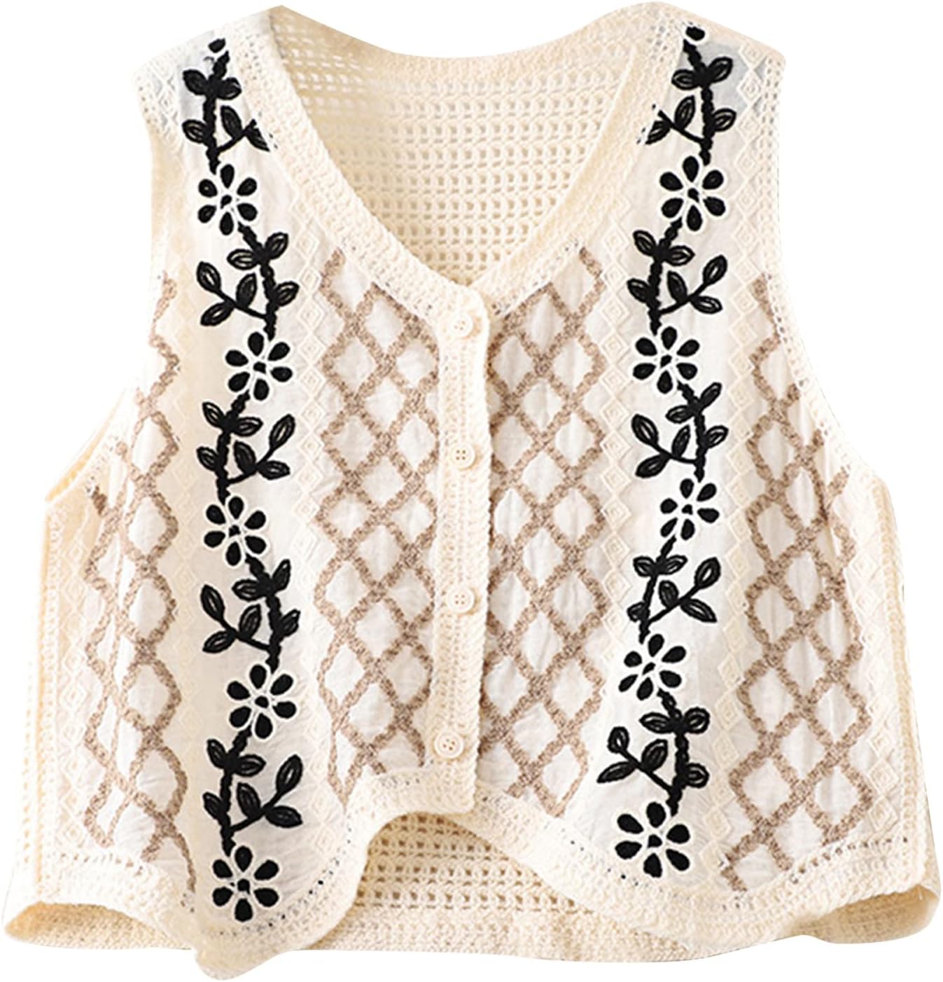 URTERYSER Women's Vest, Crocheted, Knitted, Diamond Pullover, Vest ...