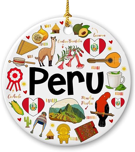 Amazon.com: Lotacy Peru Symbols Colorful Christmas Ornament, Home Decor ...