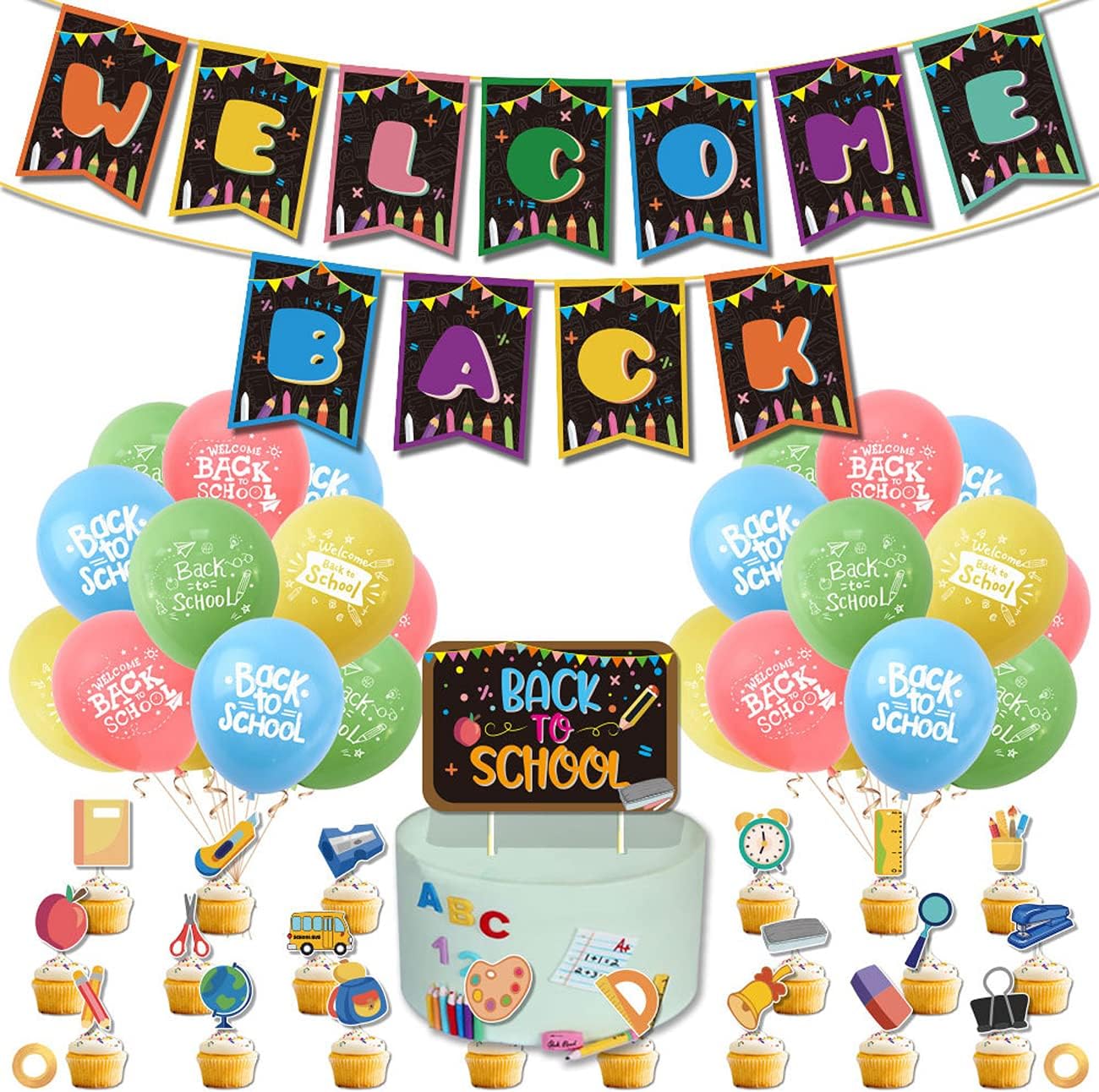 simyron Welcome Back Party Decoration 49 Pieces Welcome Back Theme ...