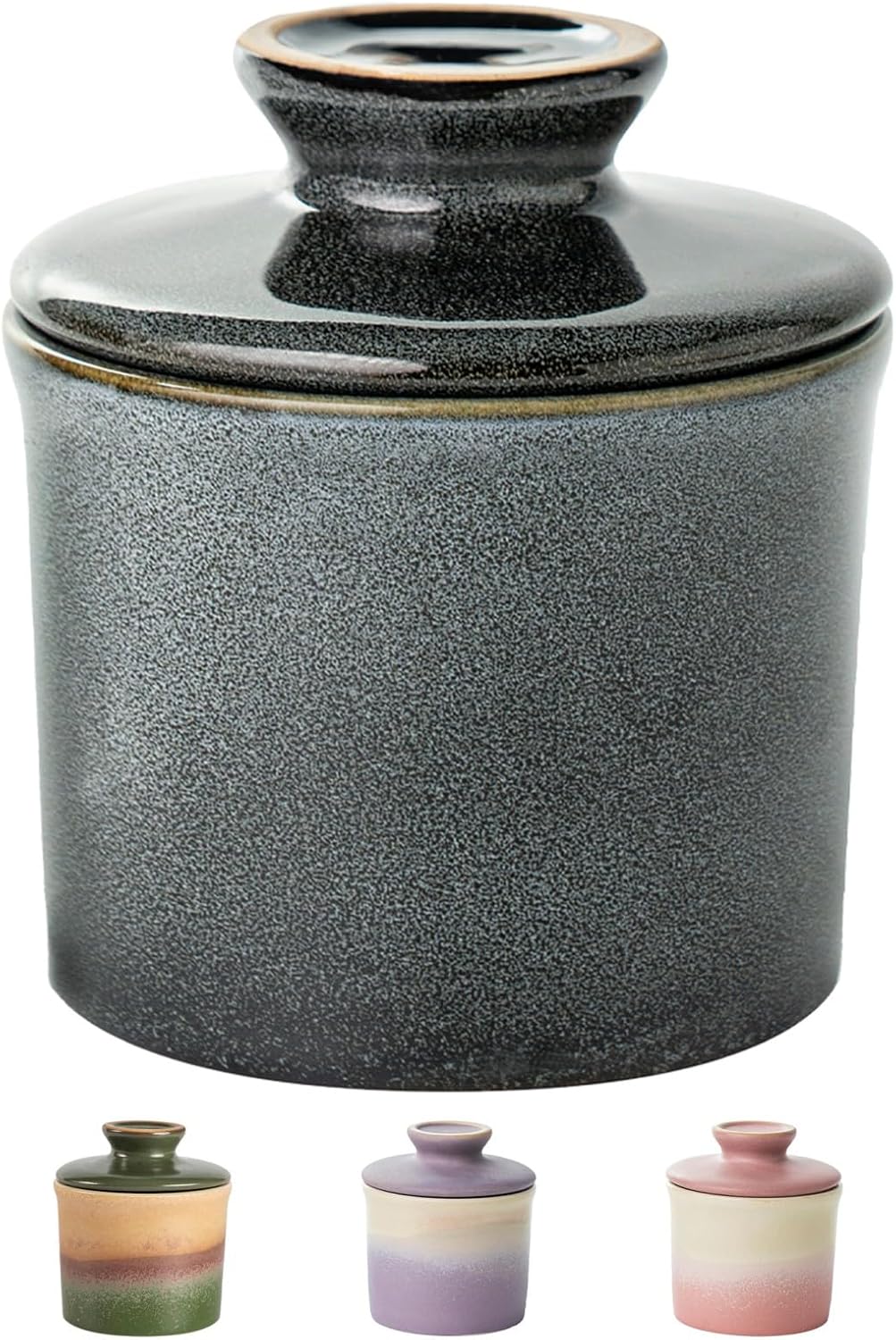 French Butter Crock with Water Seal - Elegant Ceramic Butter Dish for ...