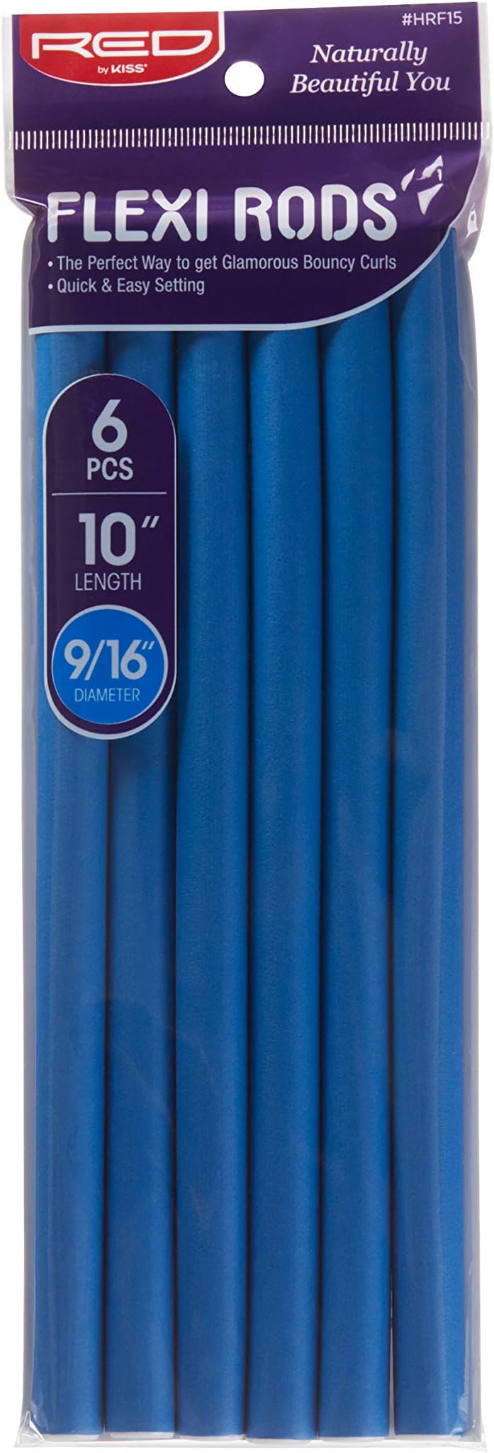 Amazon.com : Red by Kiss Flexi Rods - Heatless Hair Curler for 90S ...