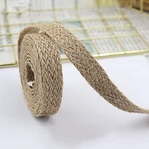 Amazon.com: AUNHIRU Hemp Cords Braided Flat Burlap Ribbon Nature Jute ...