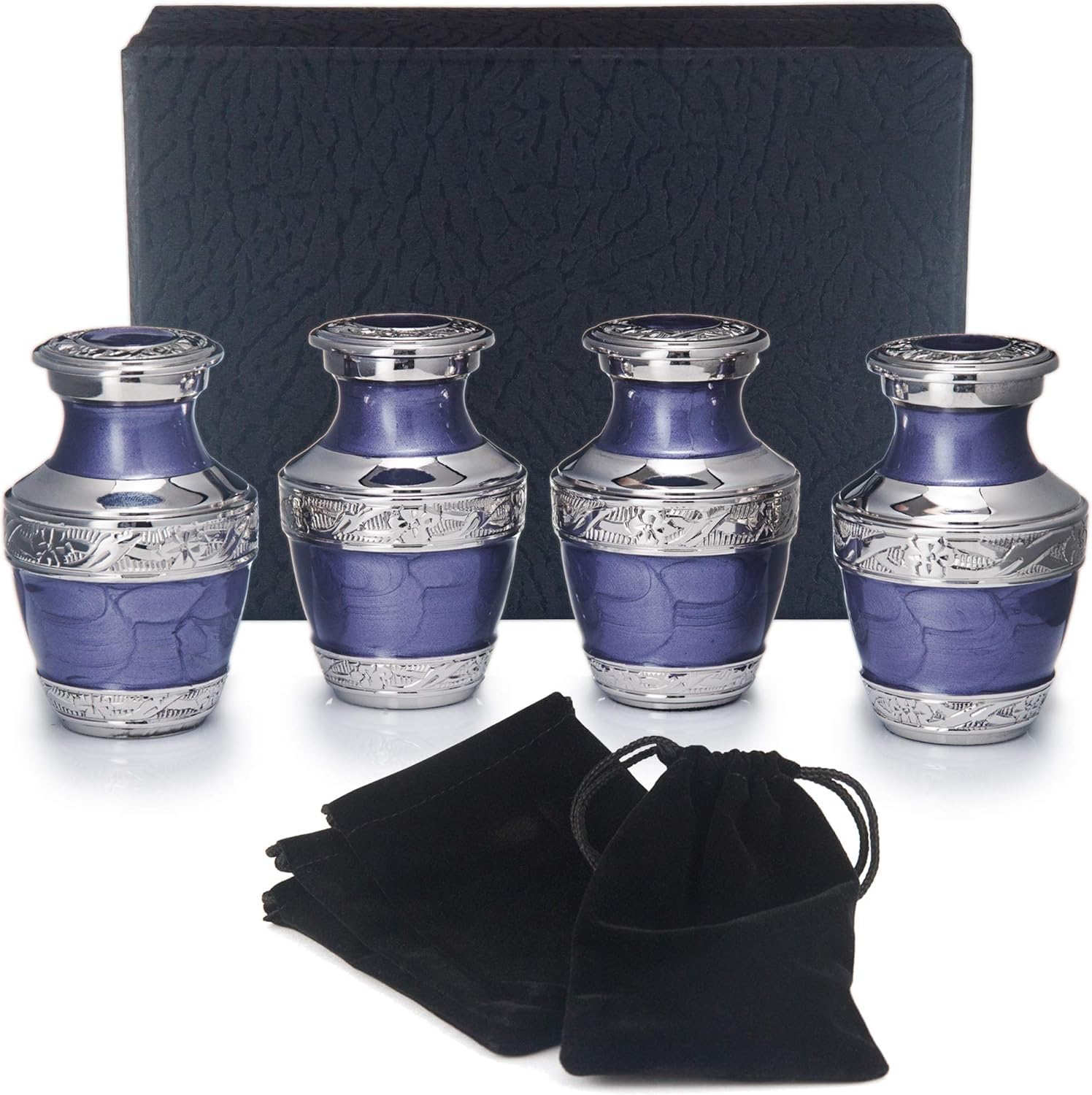 BOLD & DIVINE | Silver Linings Purple Keepsake Urns | Small | Mini Urn ...
