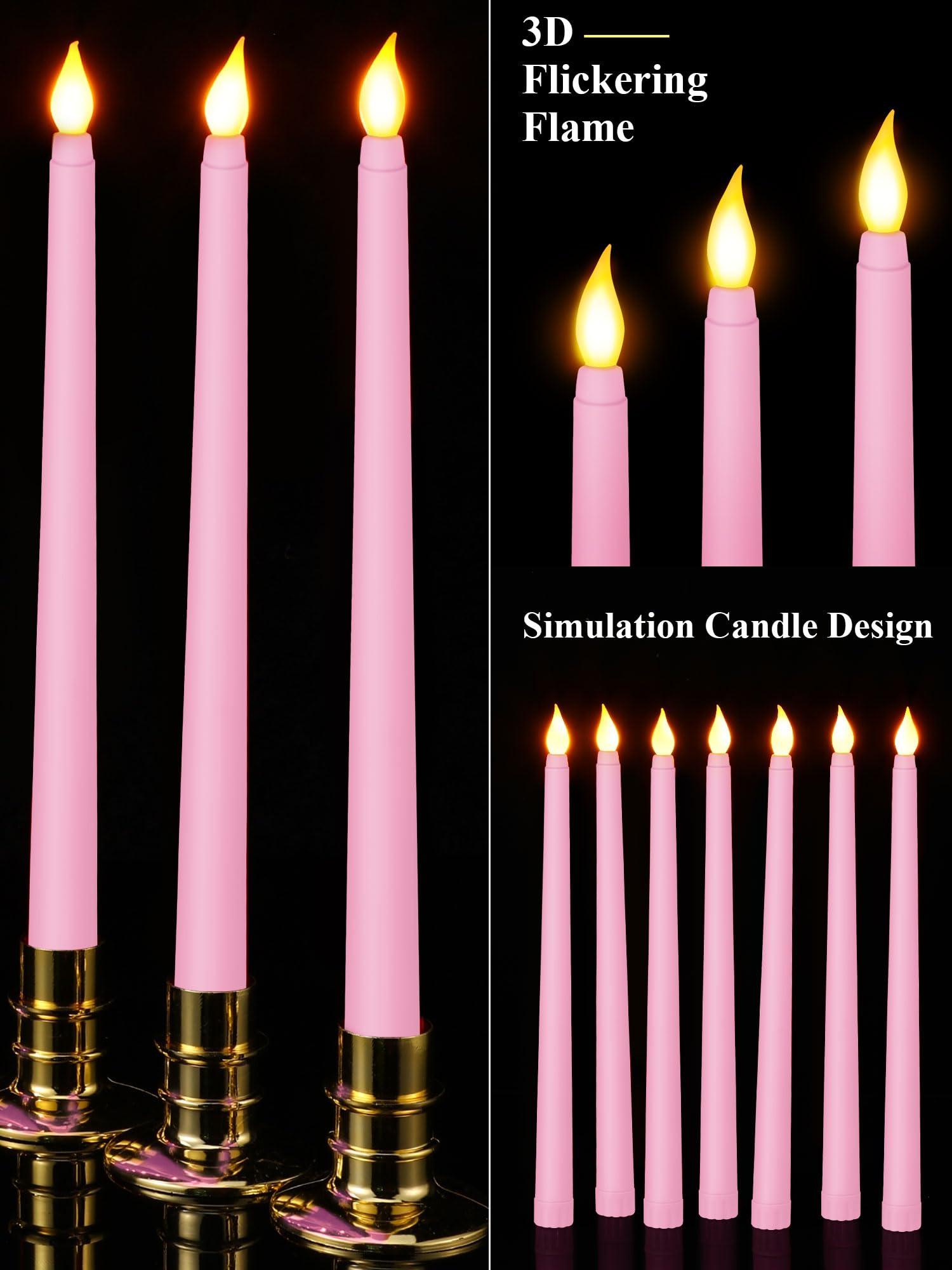 Snapklik.com : Funtery 48 Pcs Flameless LED Taper Candles 11 Inch ...