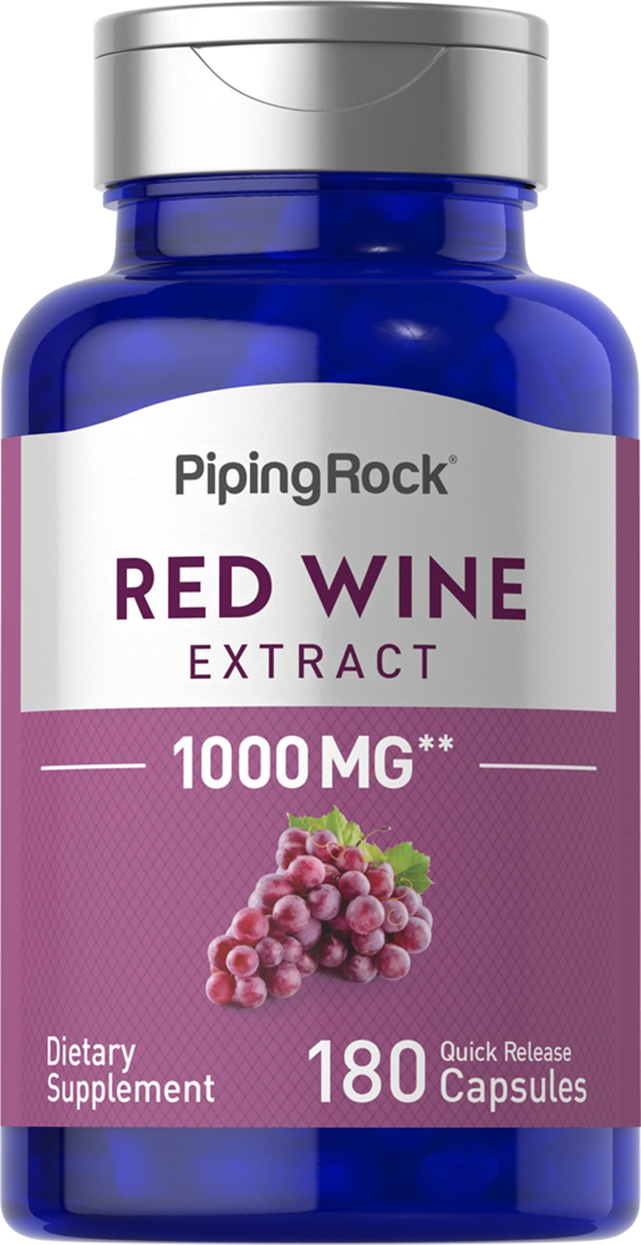 Amazon.com: Piping Rock Red Wine Extract Capsules 1000mg | 180 Count ...