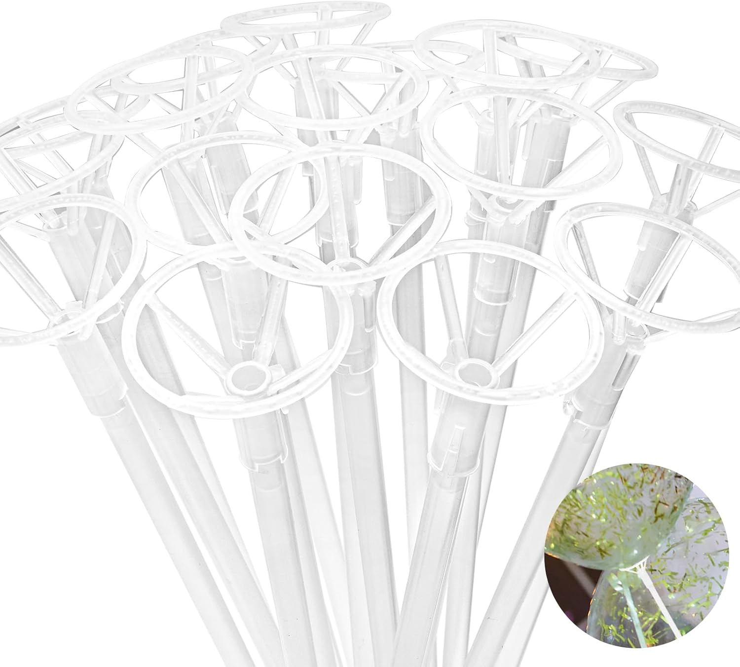 Amazon.com: Pllieay 30 Pcs Balloon Sticks with Cups 33 Inches Plastic ...