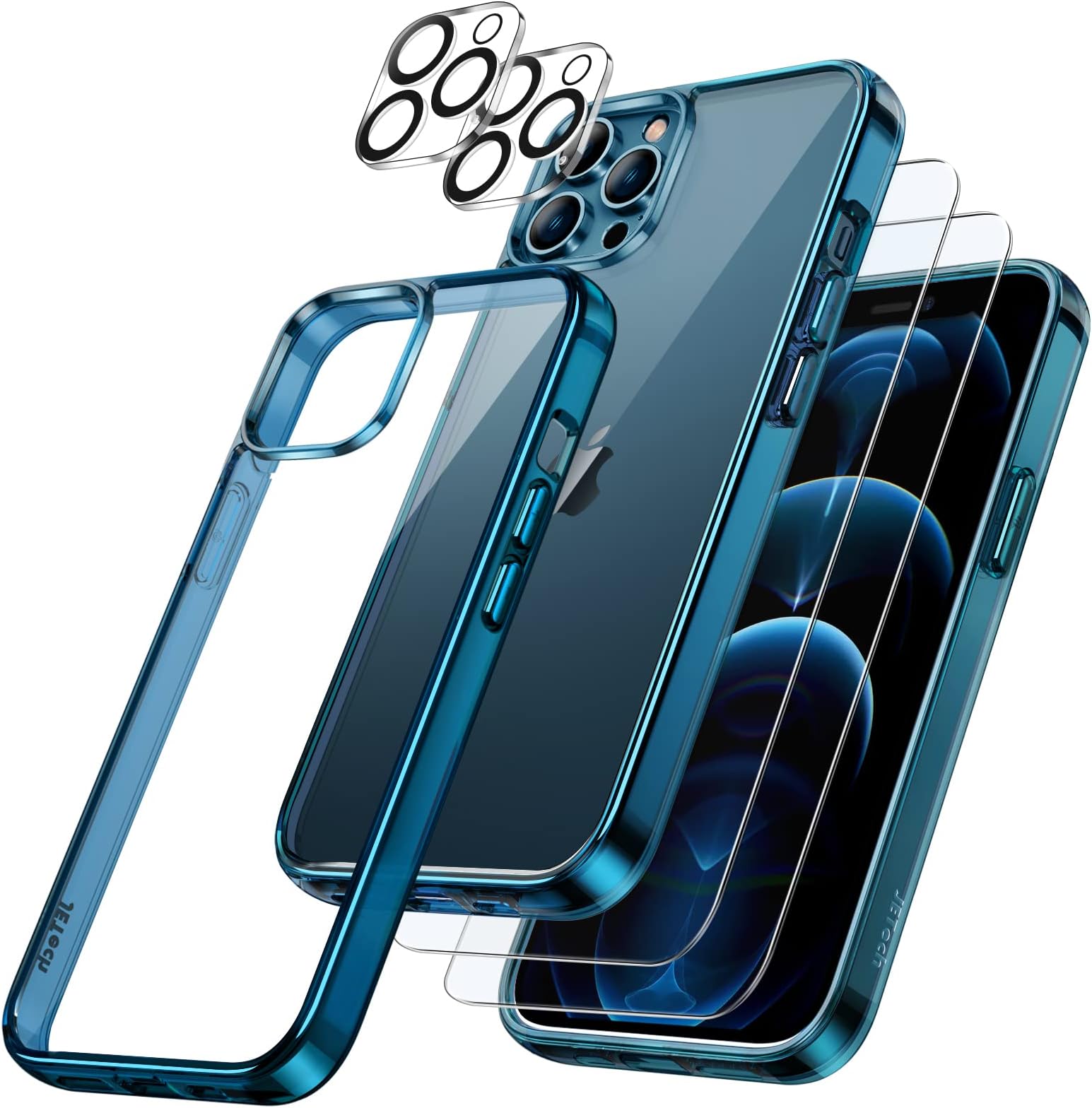 JETech 5 en 1 Funda para iPhone 12 Pro MAX 6.7 Pulgadas con 2 Protector ...