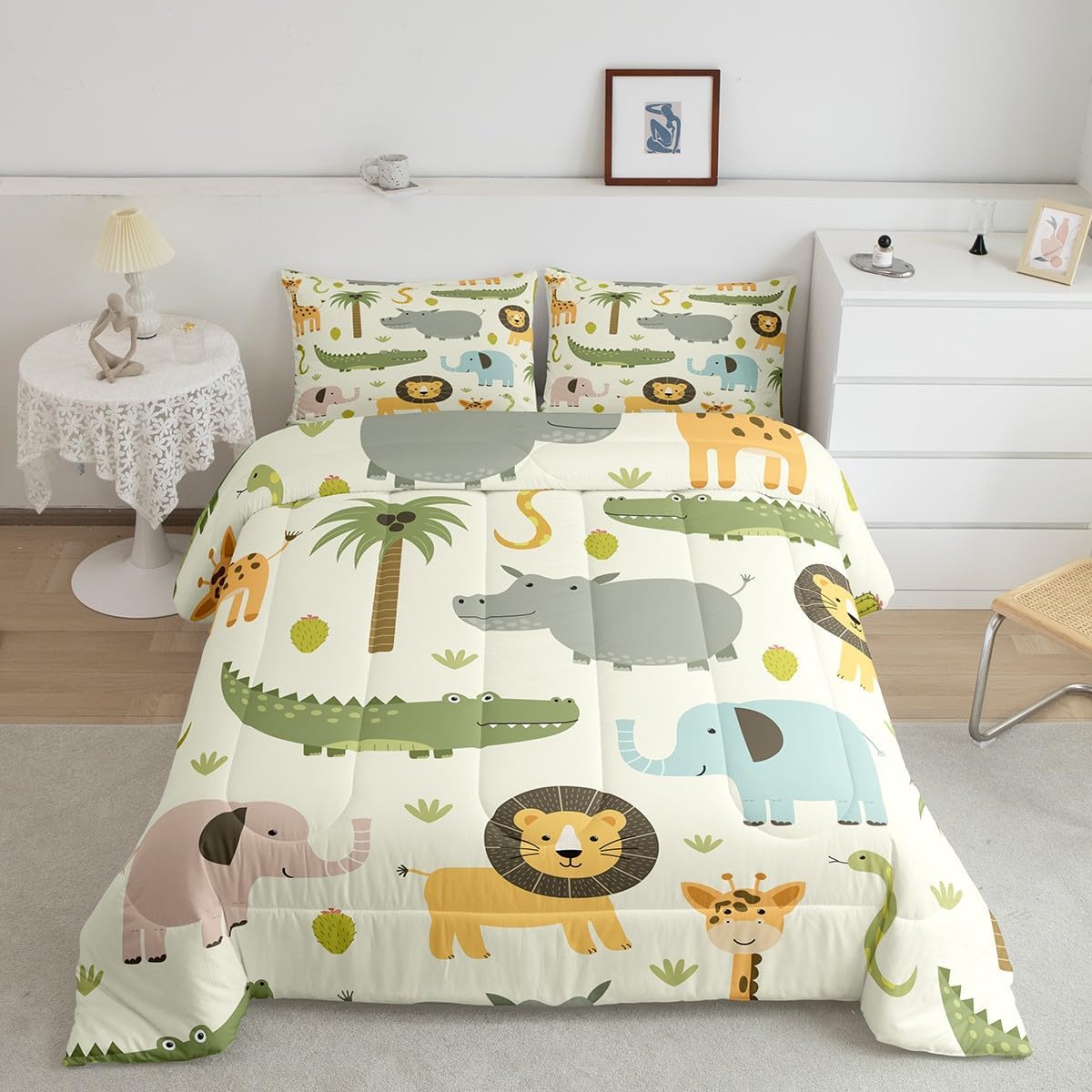 Amazon.com: Nursery Cute Wild Animals Bedding Set for Girls Boys Child ...