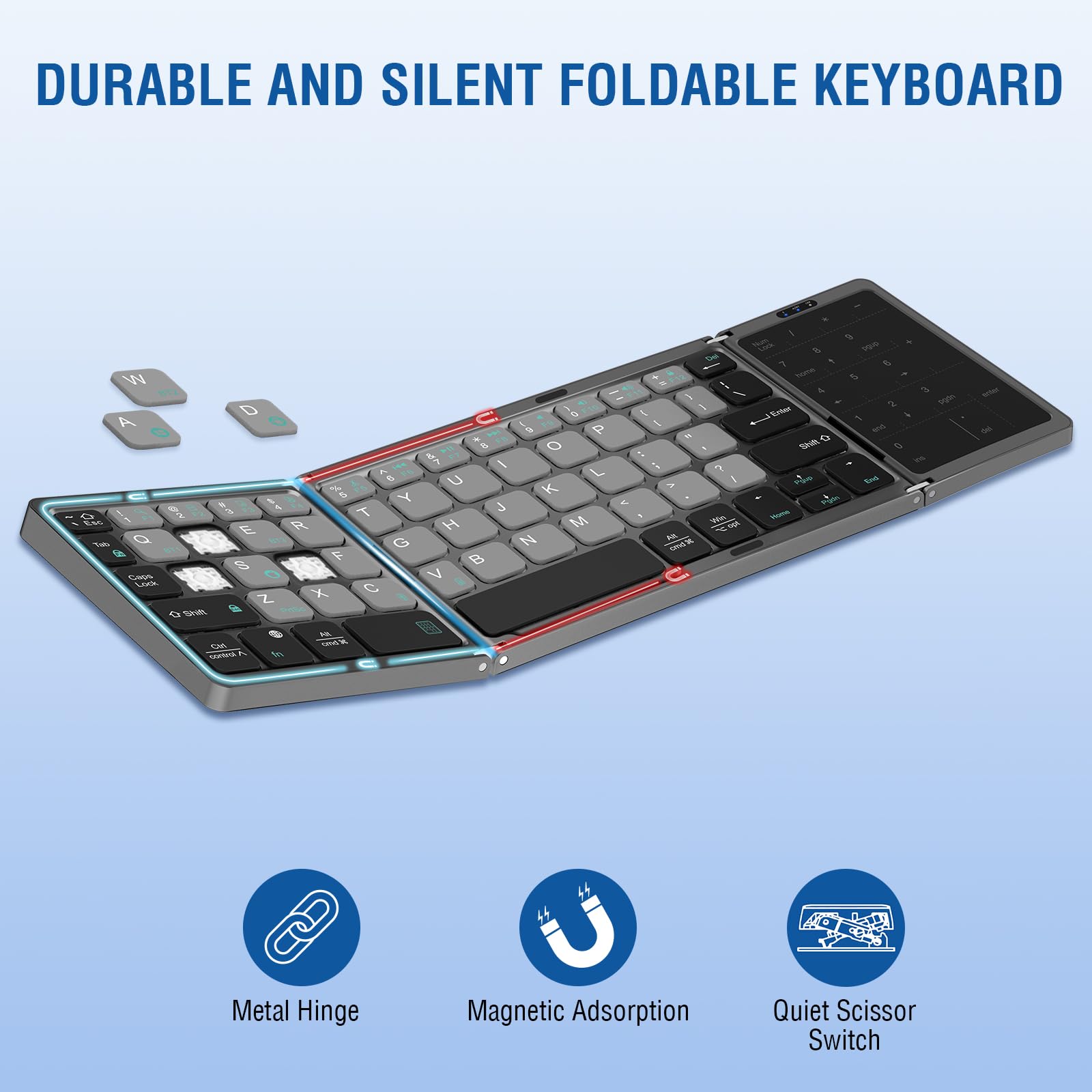 Snapklik.com : EDJO Foldable Bluetooth Keyboard