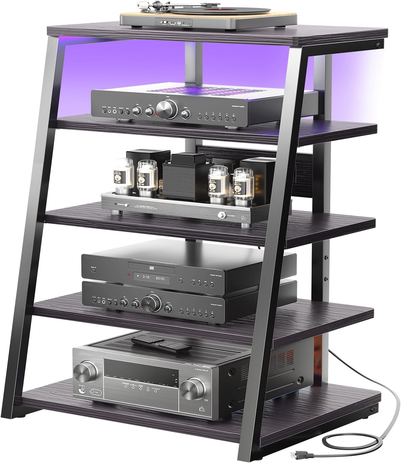 Amazon.com: armocity 5-Tier AV Media Stand with Power Strips, Media ...